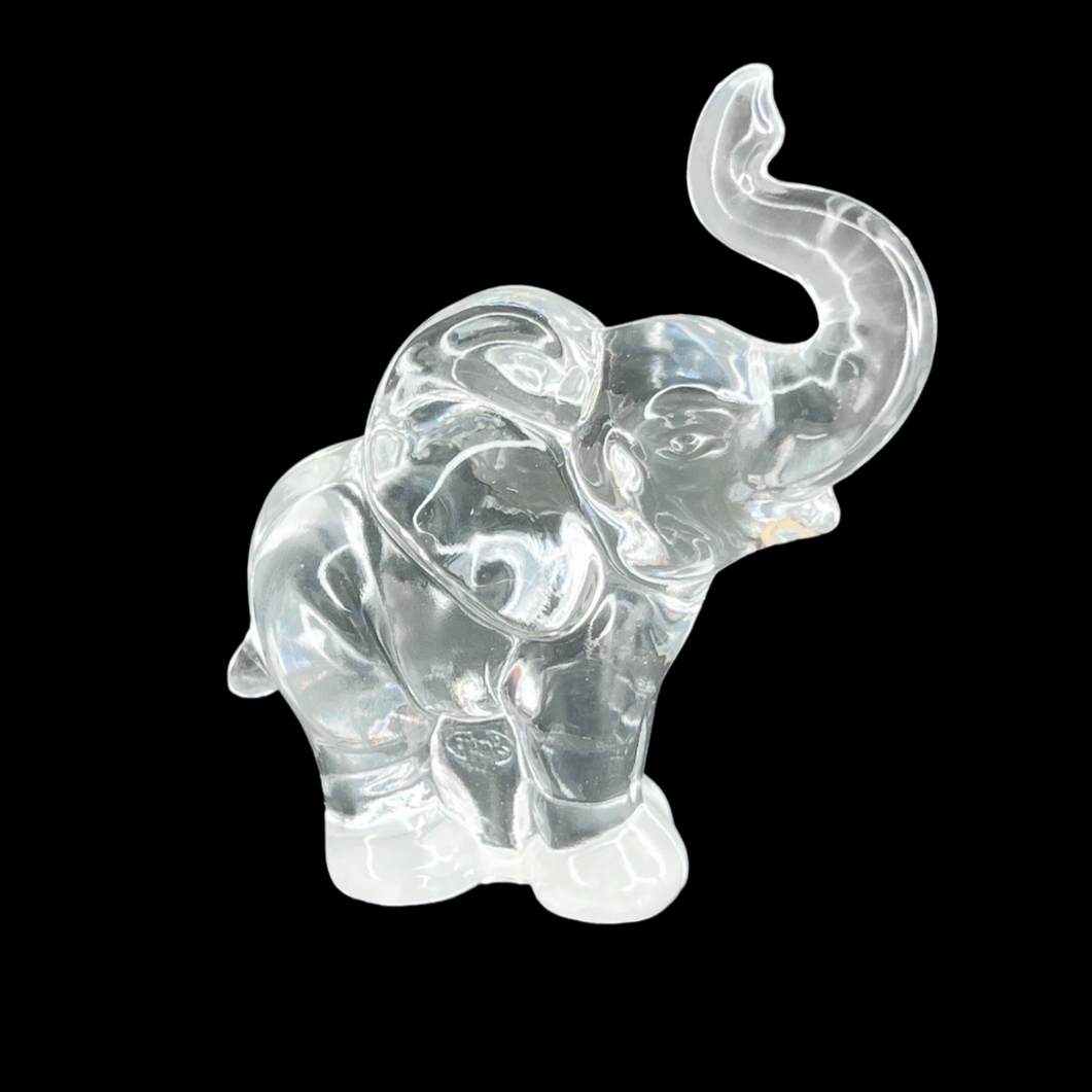 Fenton Clear Glass Elephant Trunk Up (5686)