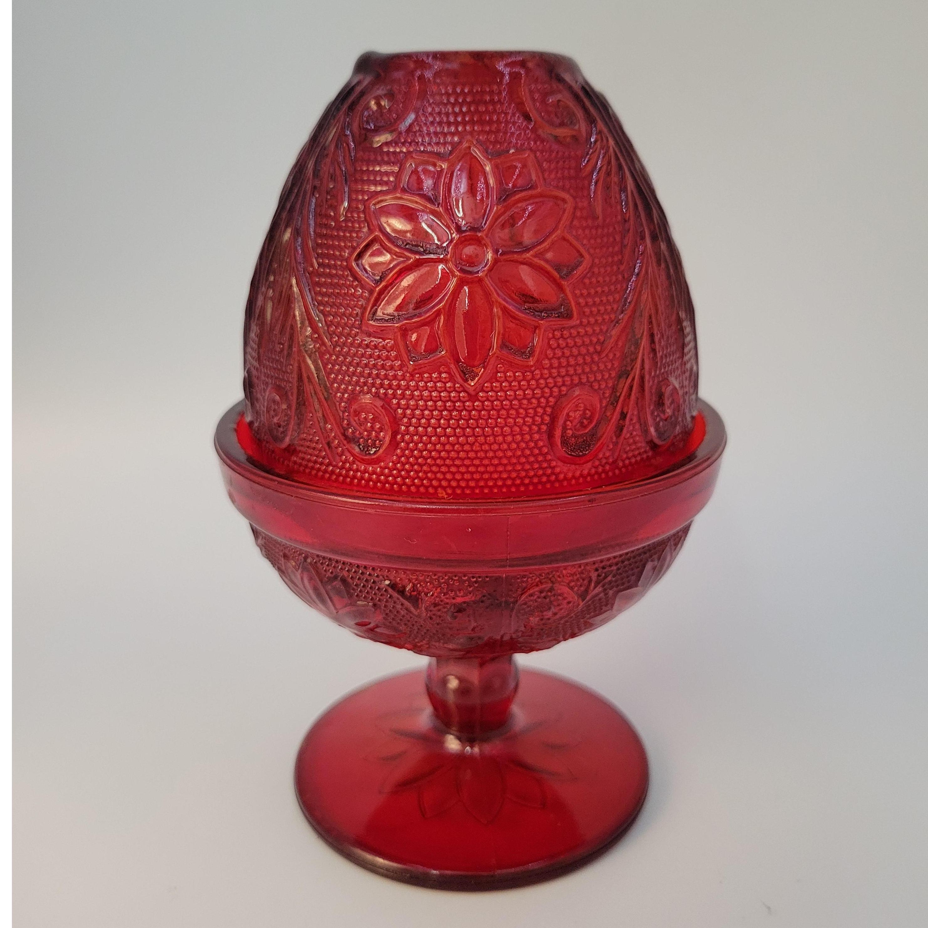 Vintage Tiara Glass Ruby Red Flashed Small Fairy Light