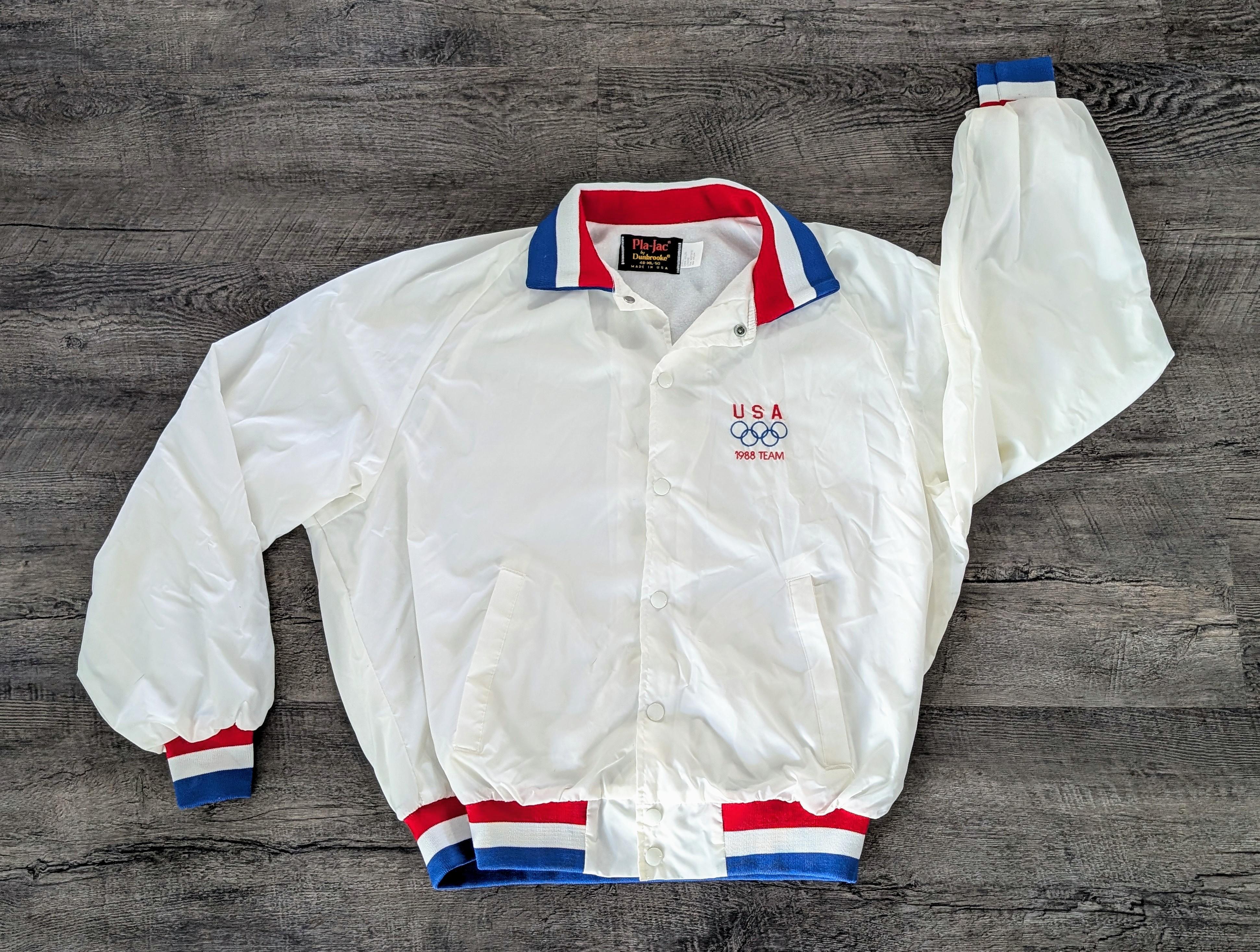 Vtg 1988 Team USA Olympic Jacket Size 48-50 XL Pla-Jac by Dunbrooke ...