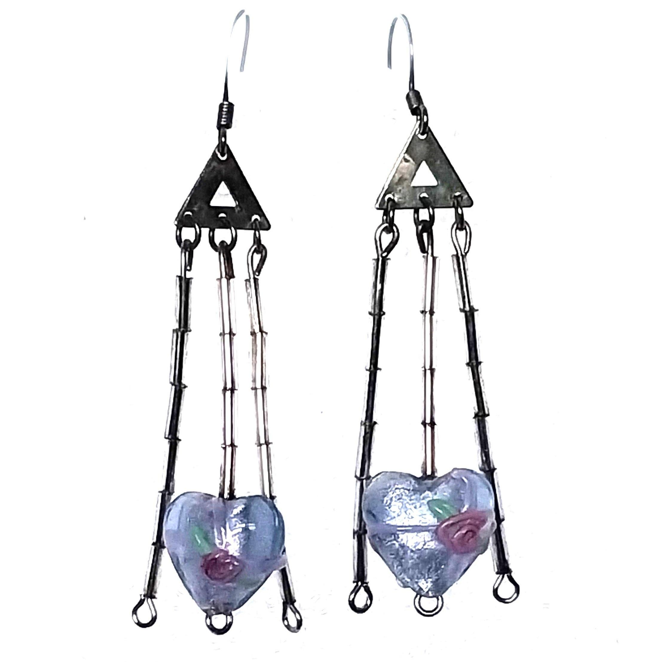 Handmade One Of A Kind Pierced, Sterling Silver Fishhook, Earrings ...