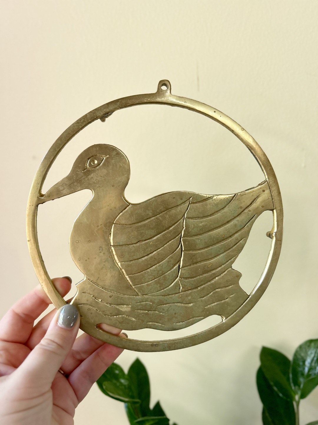 Vintage Brass Duck Wall Cottage Core Decor