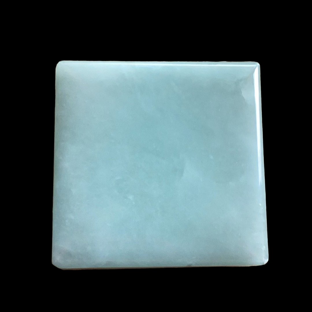 47. Vintage Light Blue Square Alabaster Trinket Box Made In Italy