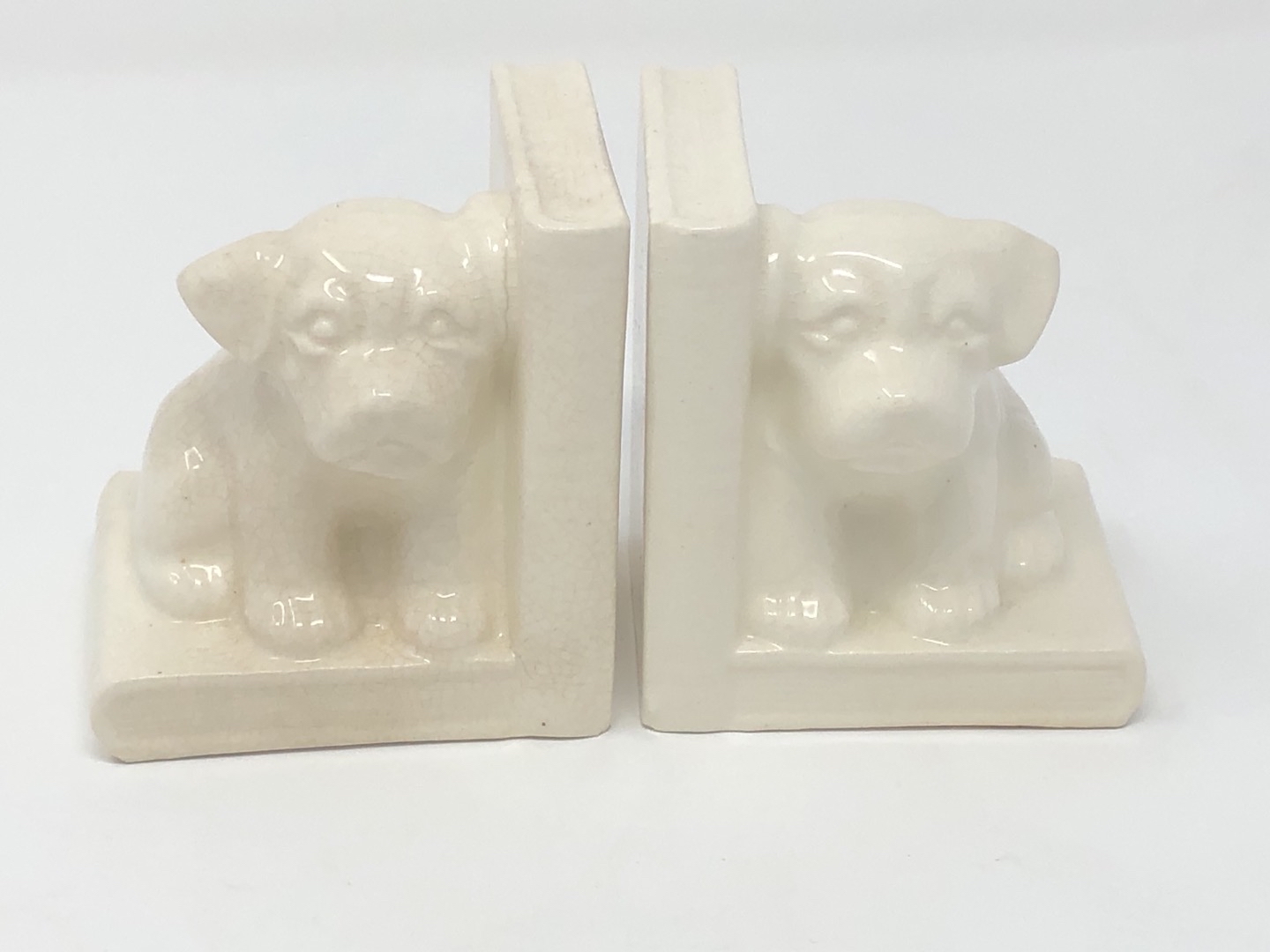 Vintage Book Hound Ceramic Bookends made in Japan
