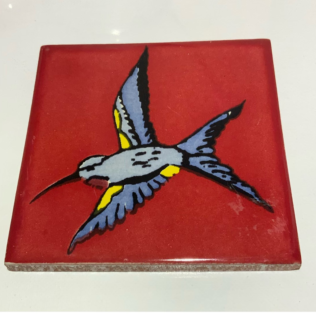 Hand Crafted Talavera Mexican Tile Cranberry Red Color Background ...