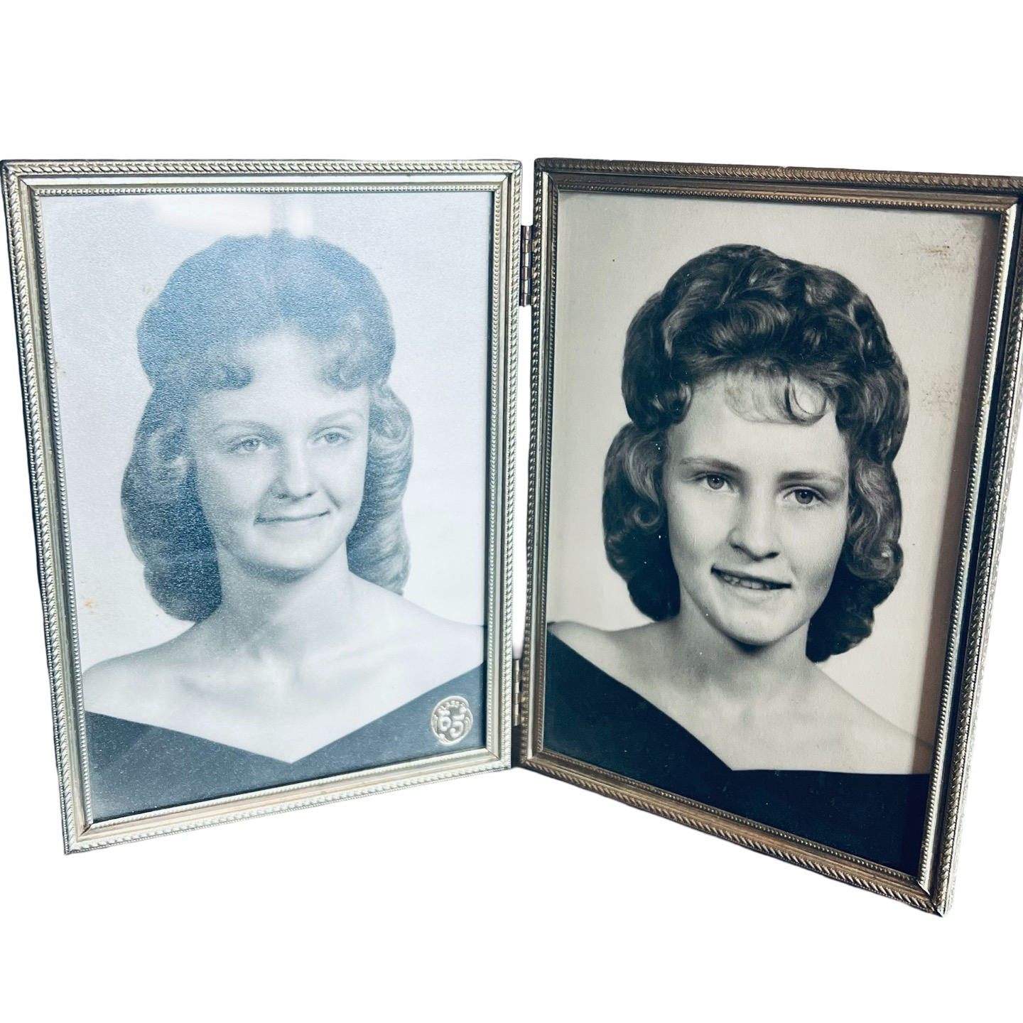 008 Vintage 1965 Graduation Pictures And Gold Tone Frame MCM