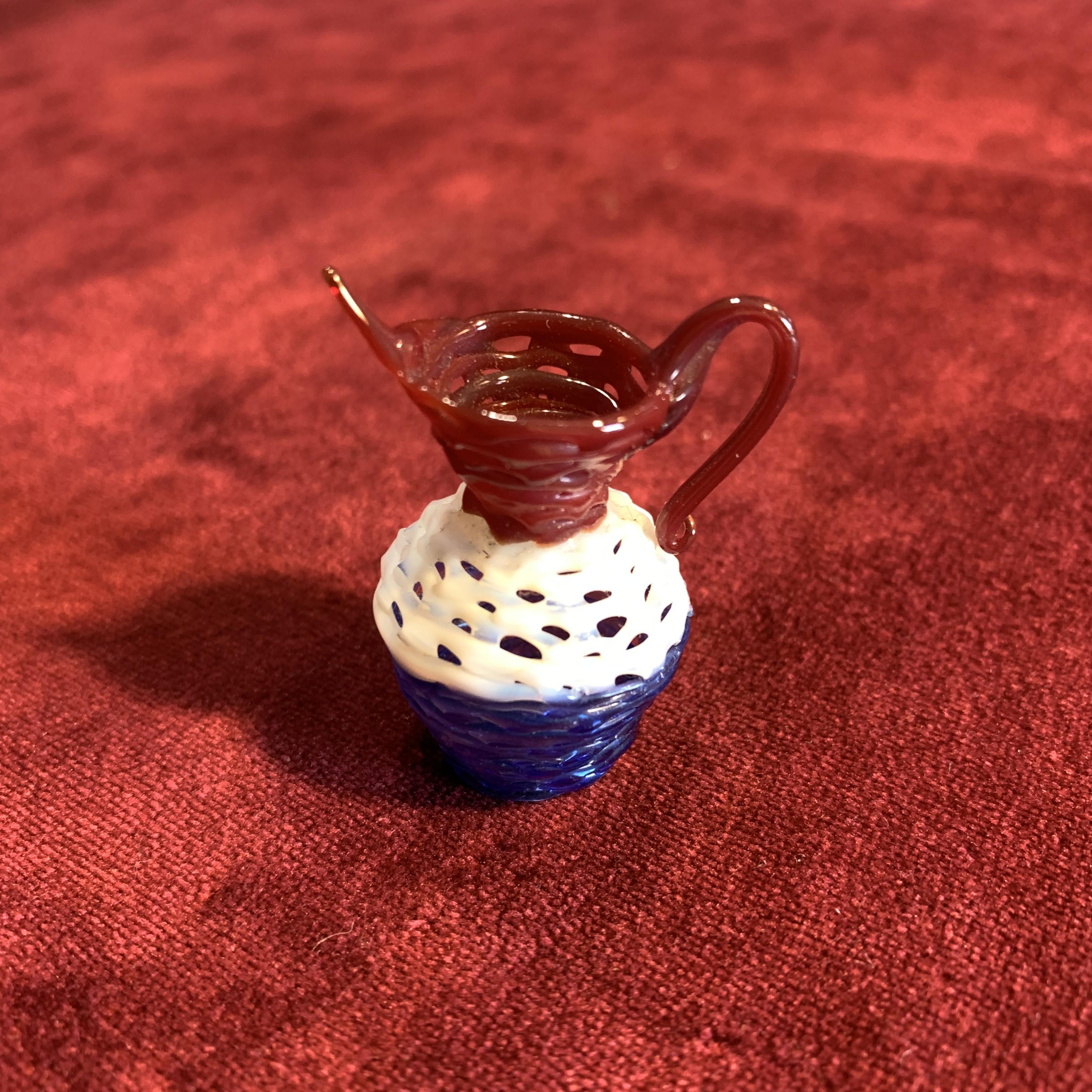 Miniature Glass Pitcher Red Top