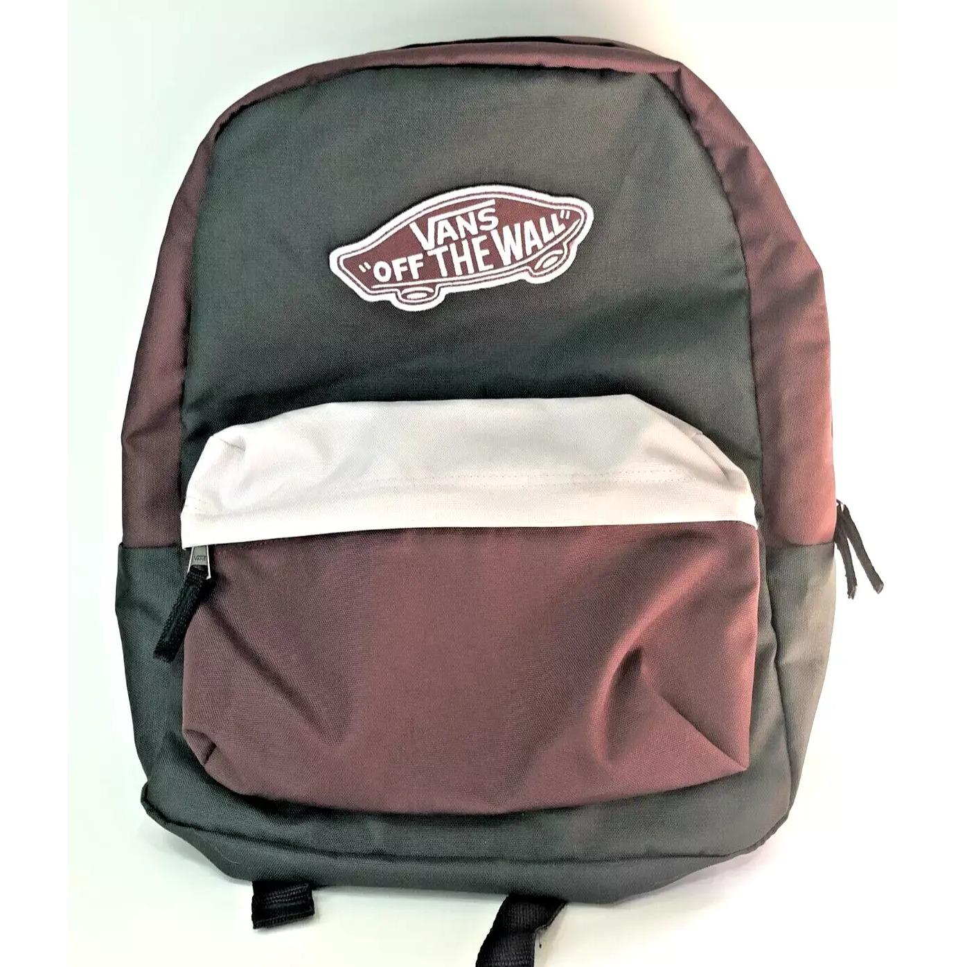 Vans Off The Wall Unisex Maroon Green Black Multi Backpack Bookbag ...
