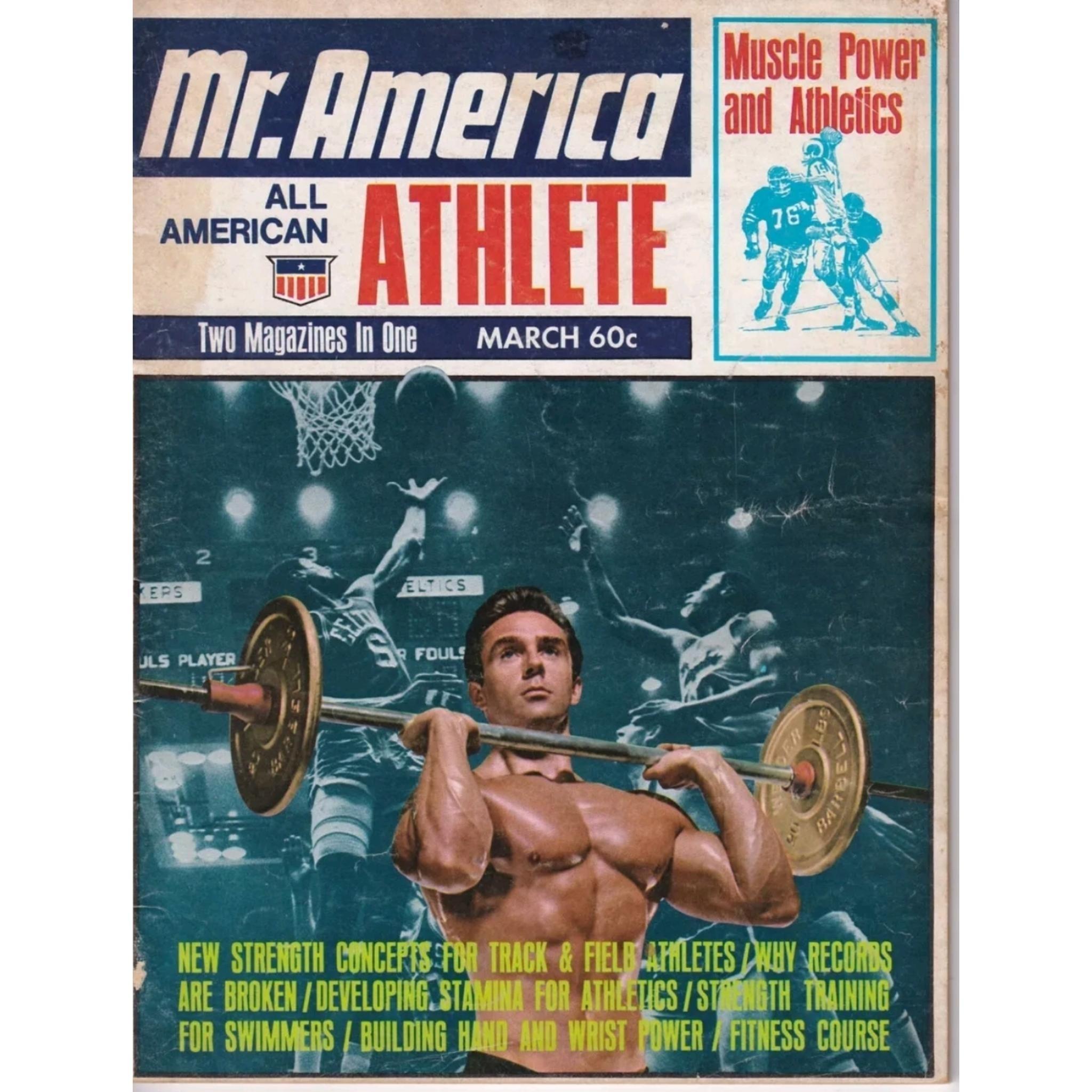 Mr. America All-American Athlete Bodybuilding Magazine March 1968