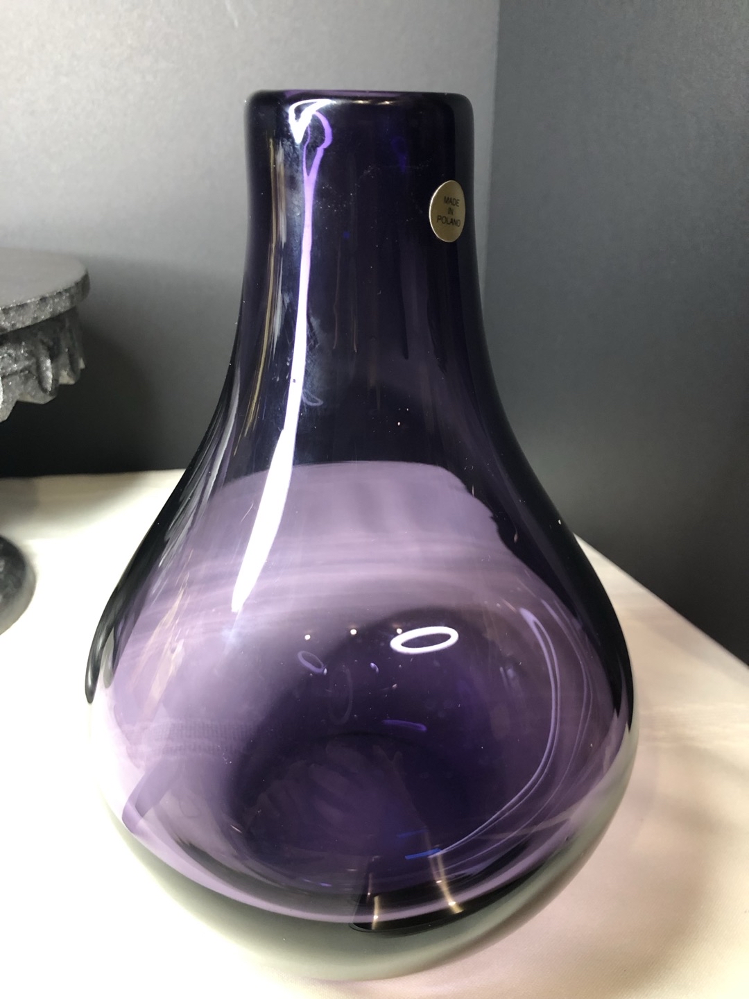 Krosno Amethyst Art Glass Vase