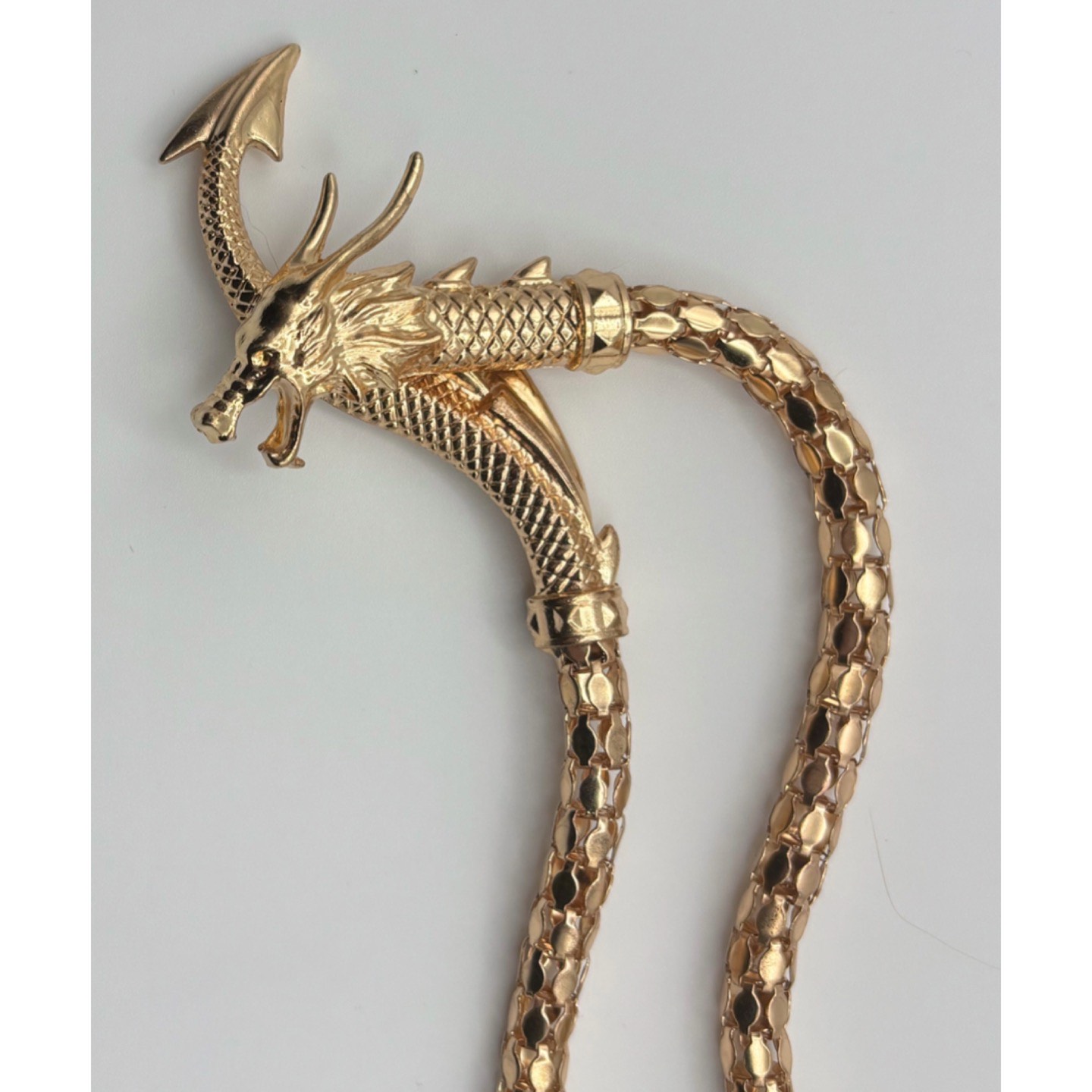 Gold Tone Magnetic Dragon Scale Chain Necklace Or Belt For XS Waist ...