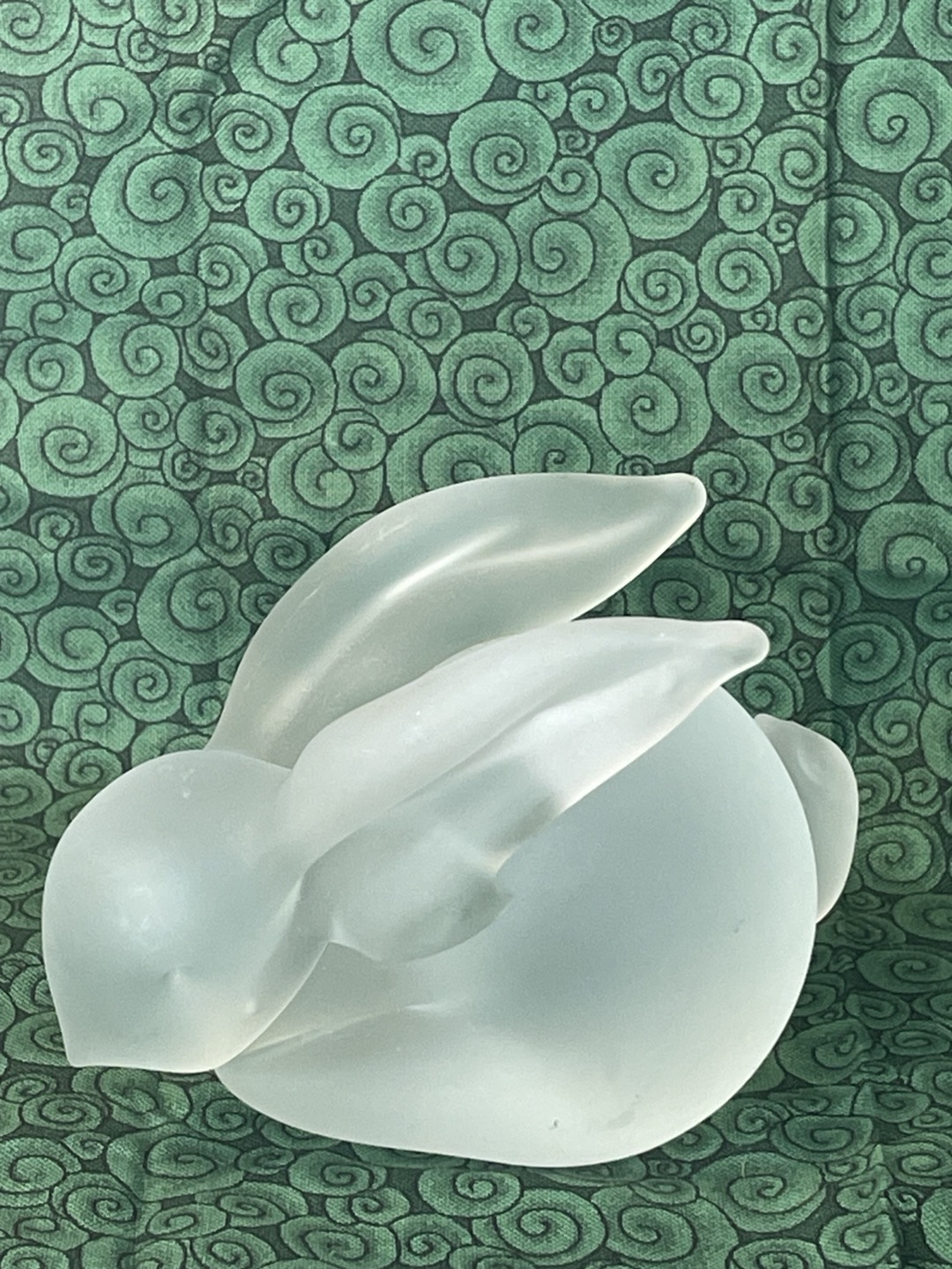 Art Glass Frosted Bunny Paperweight
