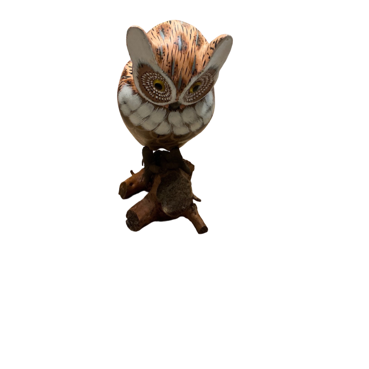 WOOD CARVED AND PAINTED OWL (o12)