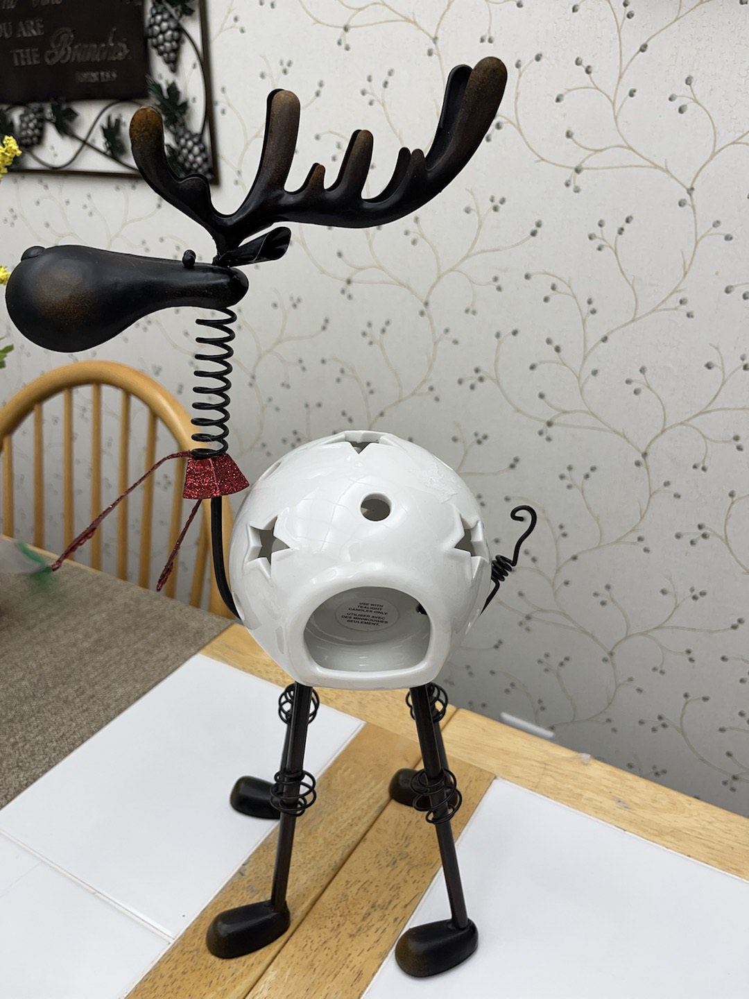 Pier One Metal and Ceramic Bobble Head Anthropomorphic Elk Votive ...