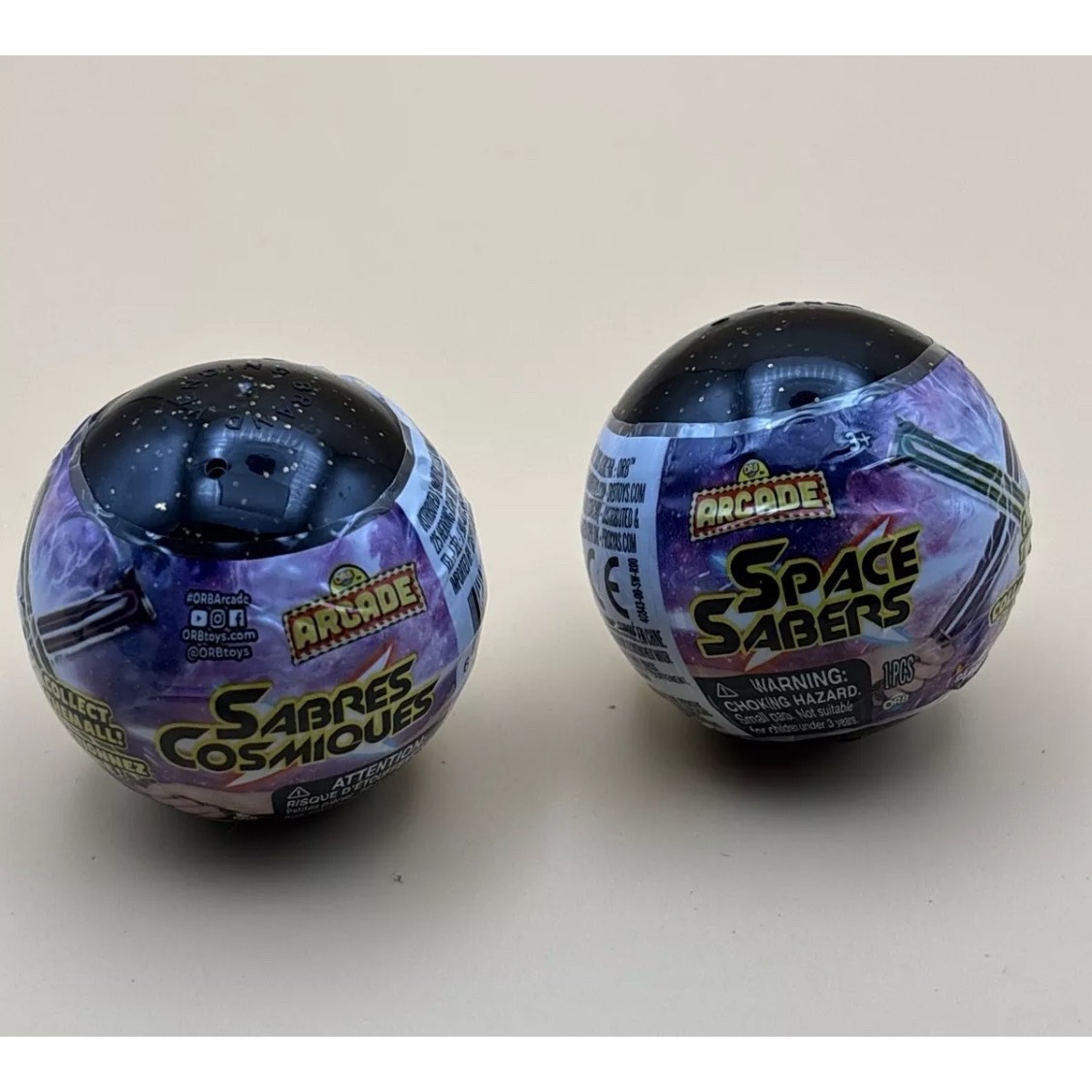 Lot 2 ORB ARCADE SPACE SABERS Blind Random Capsules Mini Balls Toy Collect