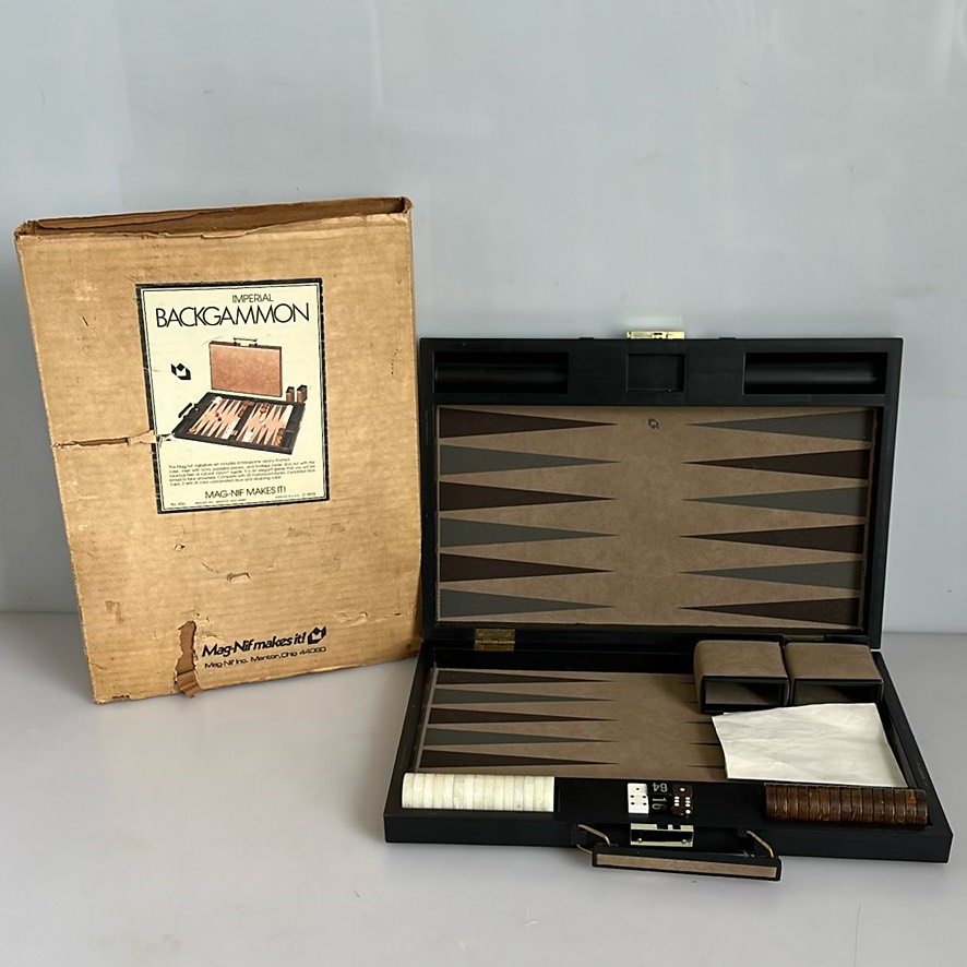 Vintage 1978 Imperial Backgammon Set in Locking Case With Original ...