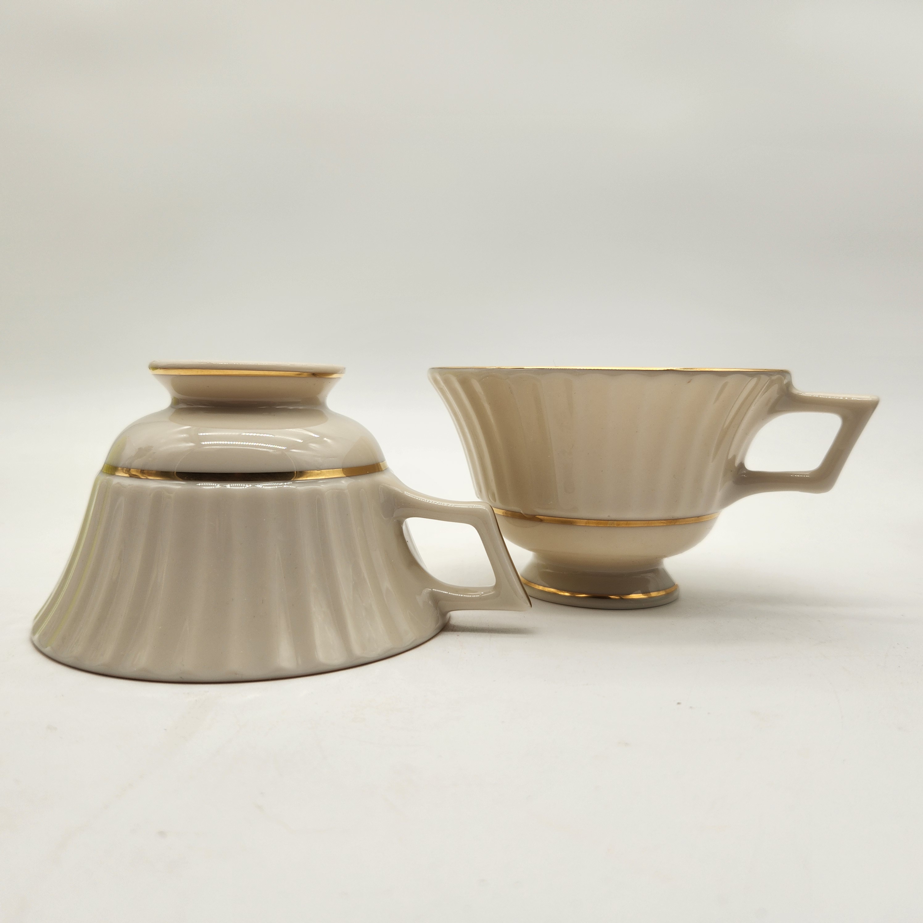 2 Lenox Temple Collection Citation Gold Bone China Tea Cups Ivory 24K ...