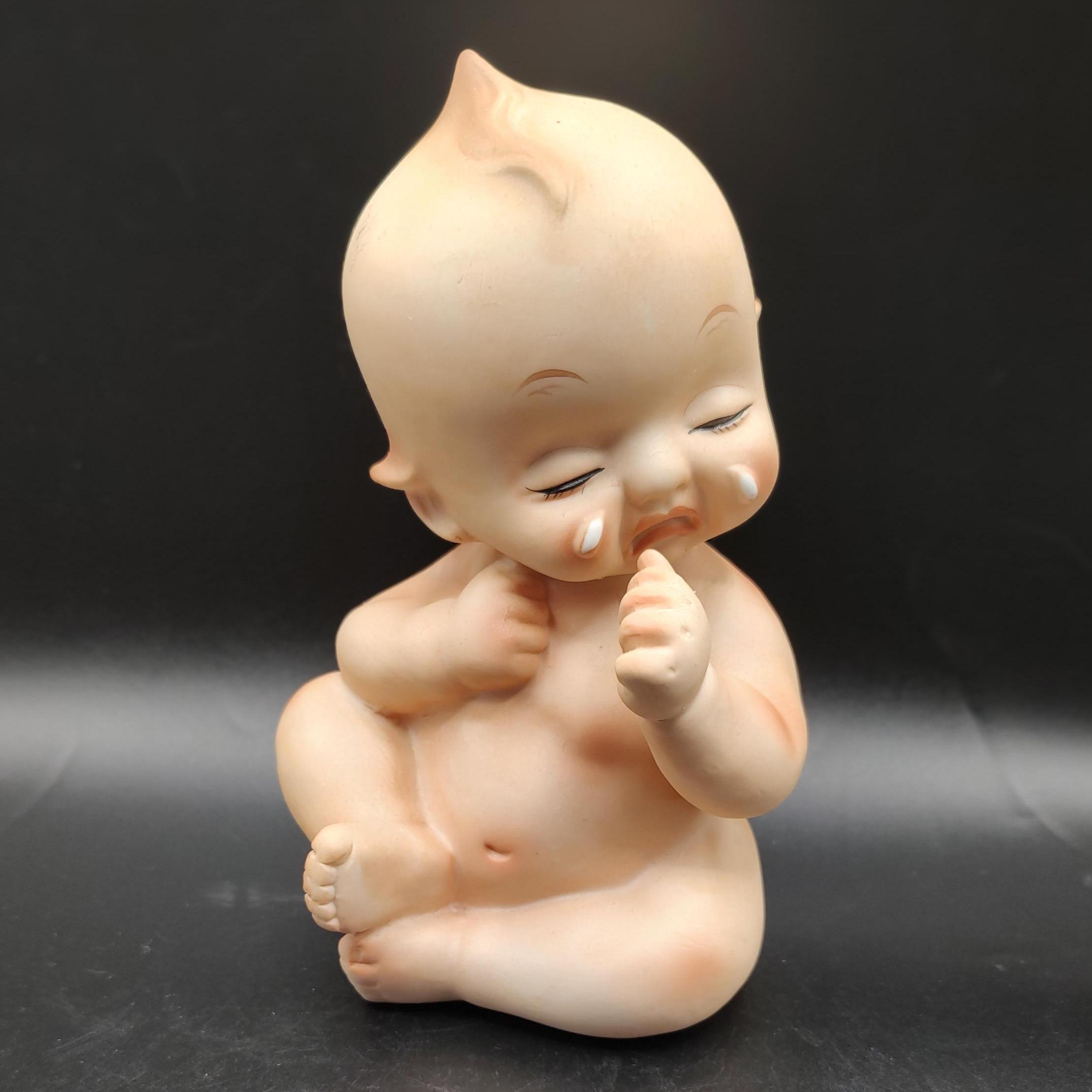 Vtg Lefton? Bisque Crying Baby Kewipie Figurine