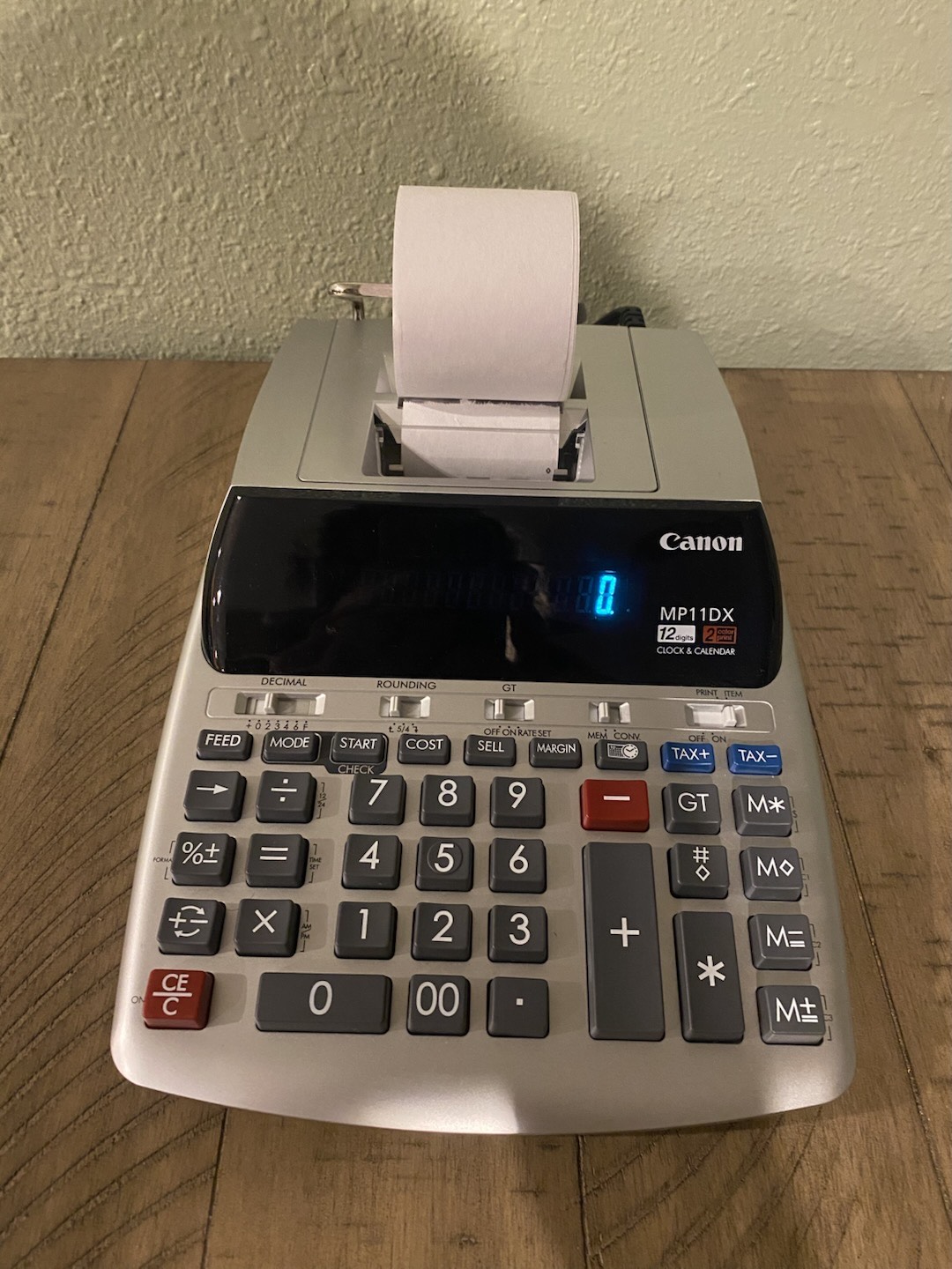 Canon Silver Desk Calculator Model #MP11DX-2 - 12 Digits 2 Color Print ...