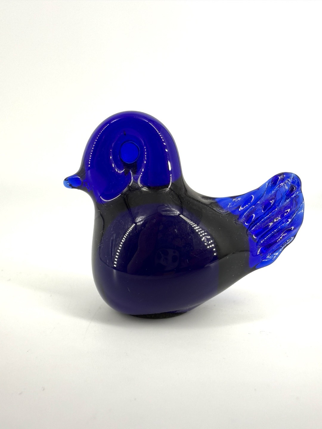 Art Glass Blue Bird Figurine