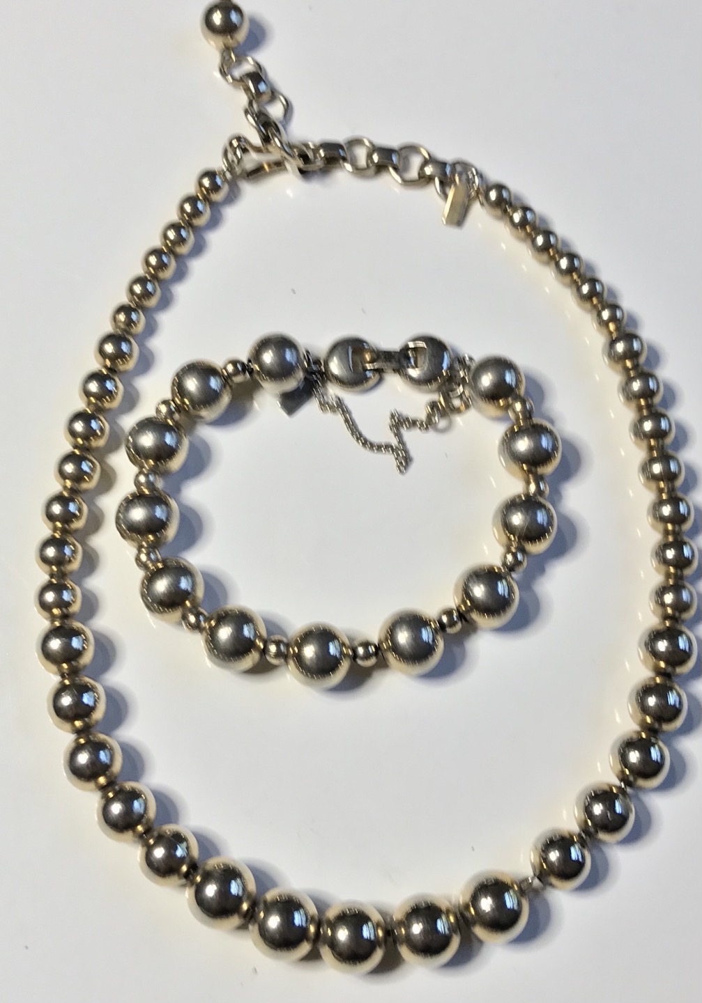 Monet Gold Tone Bead Necklace & Bracelet ️