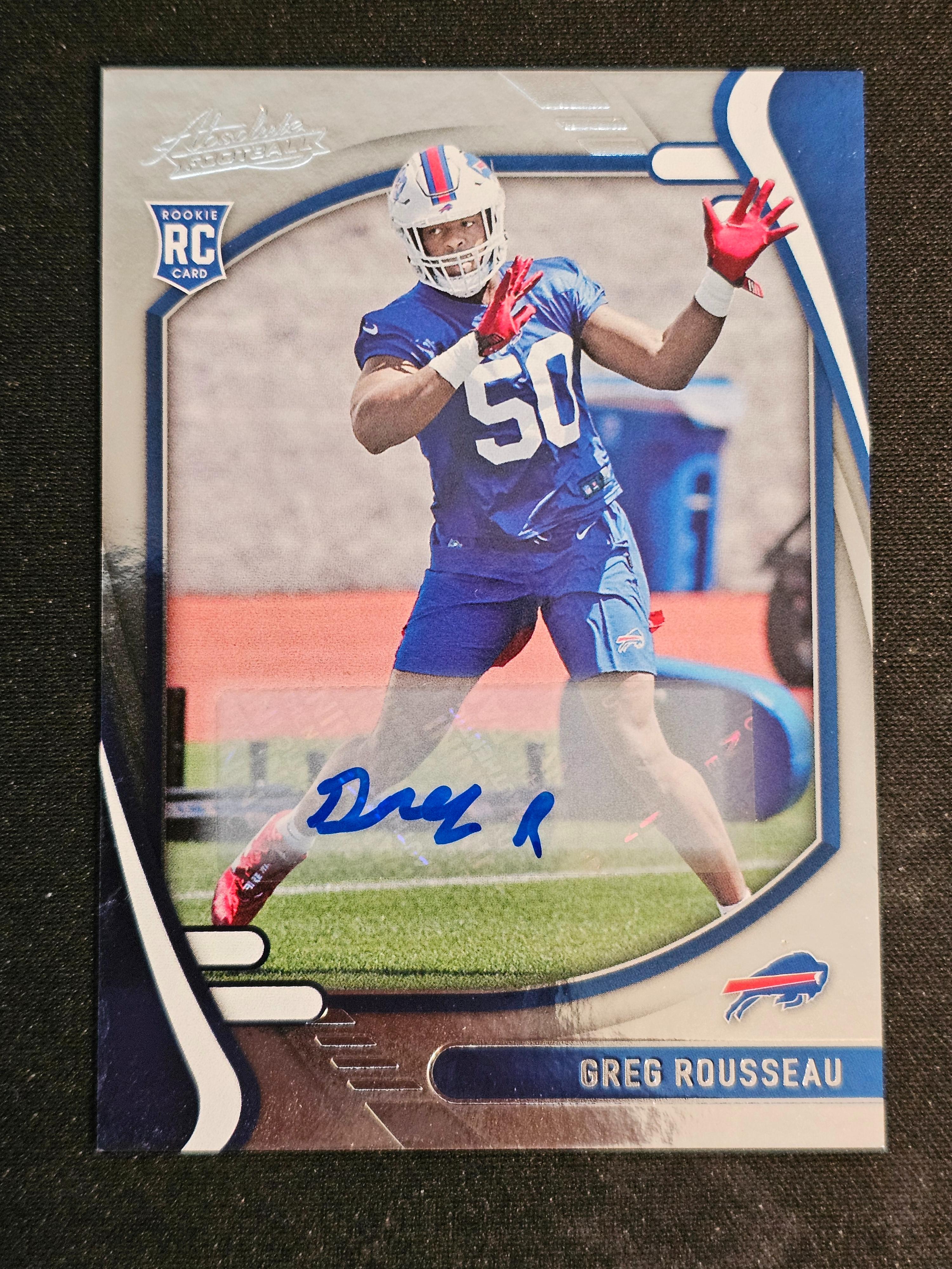 Greg Rousseau 2021 Panini Absolute Football Rookie Auto #149 Buffalo Bills