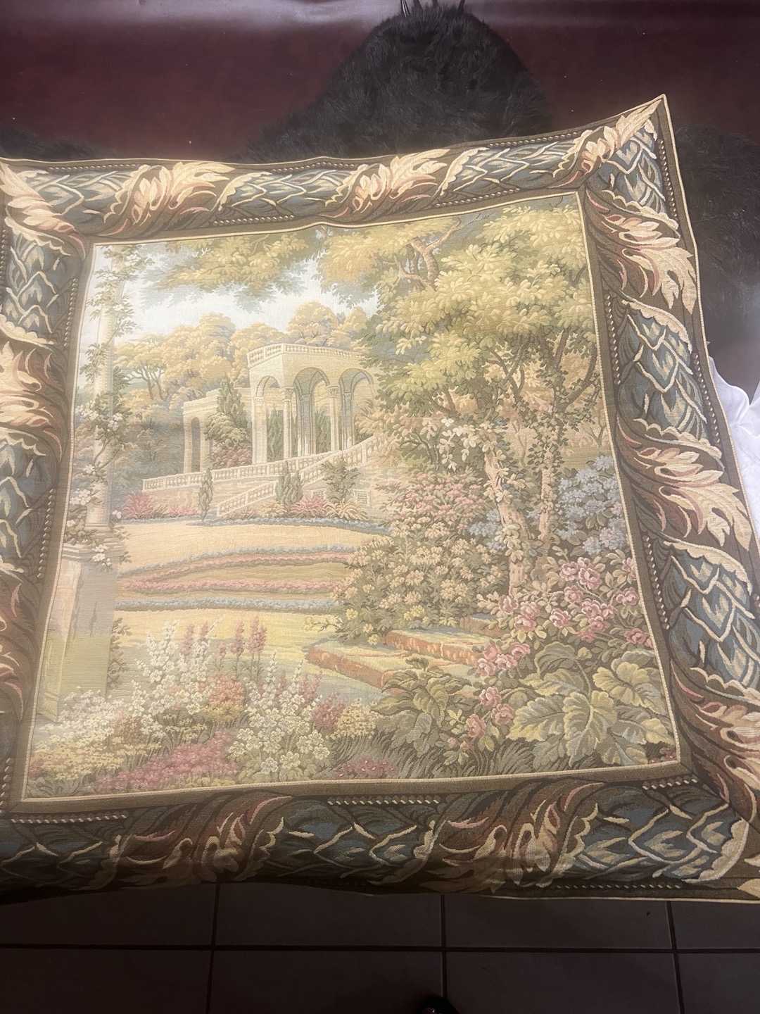 Italian Tapestry Wall Hanging Art Temple in the Gardens Lake Como Italy ...