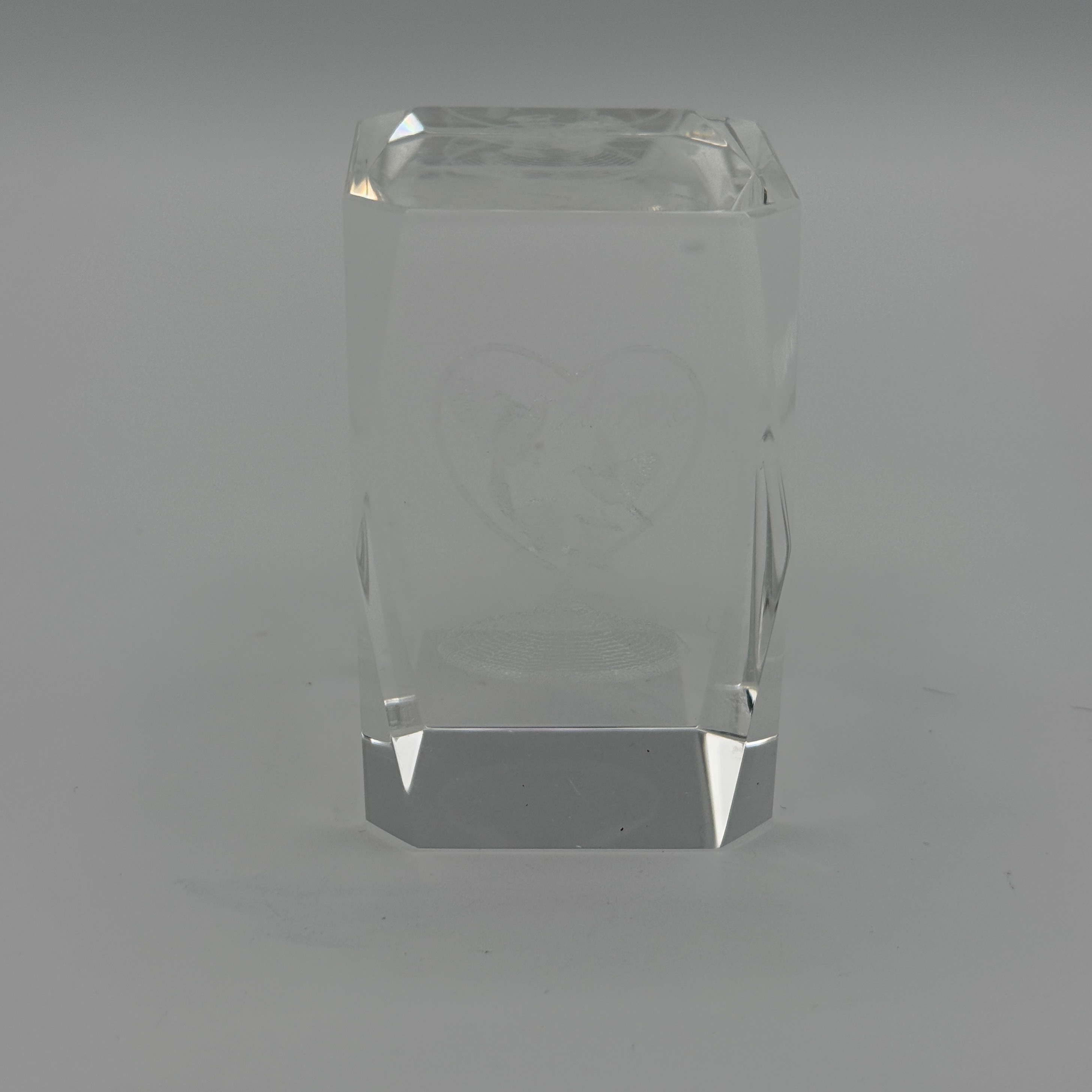 Vintage Etched Prism Paperweight