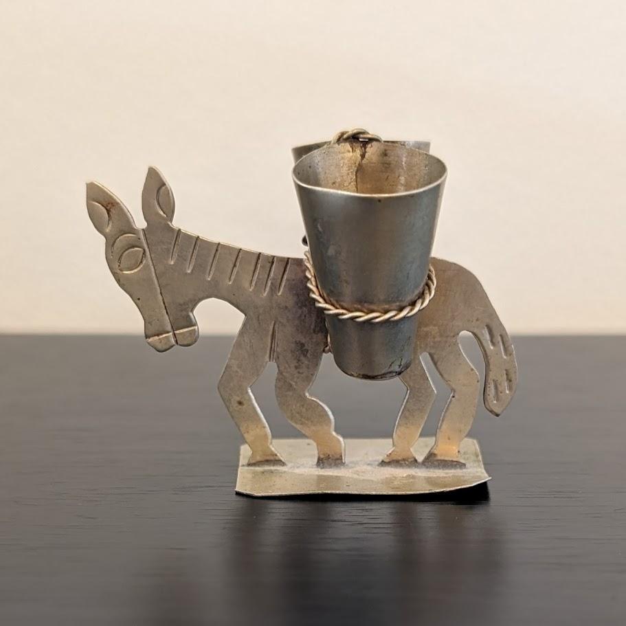Vintage Donkey Burro Double Toothpick Holder Hecho En Mexico Small Figurine