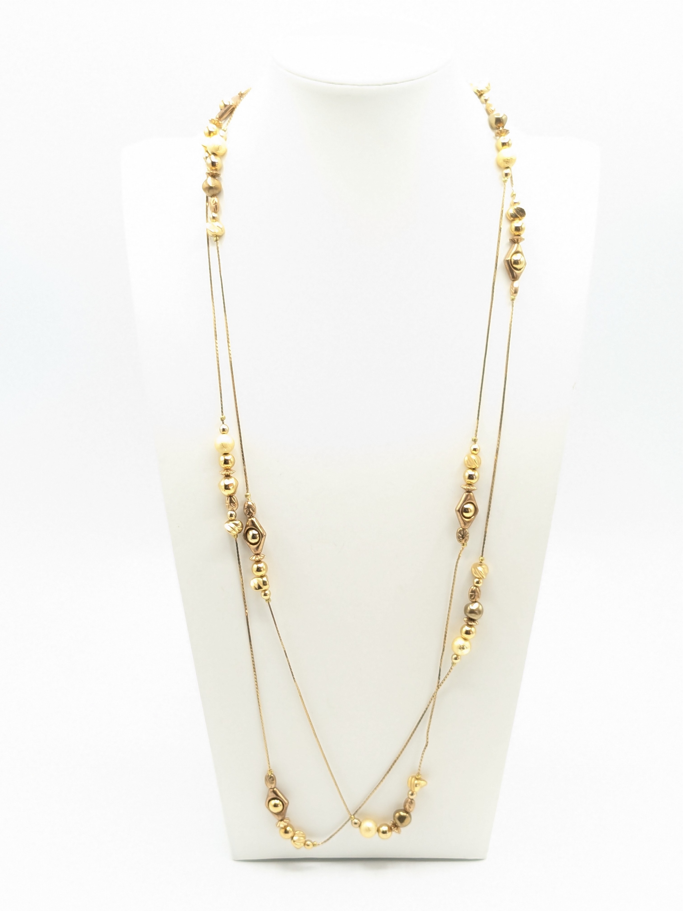 Vintage Karla Jordan Gold Tone Beaded Necklace