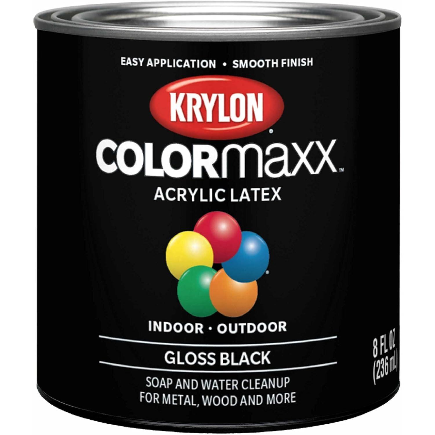 1/2 pt Krylon K05605007 Black COLORmaxx Paint & Primer, Gloss