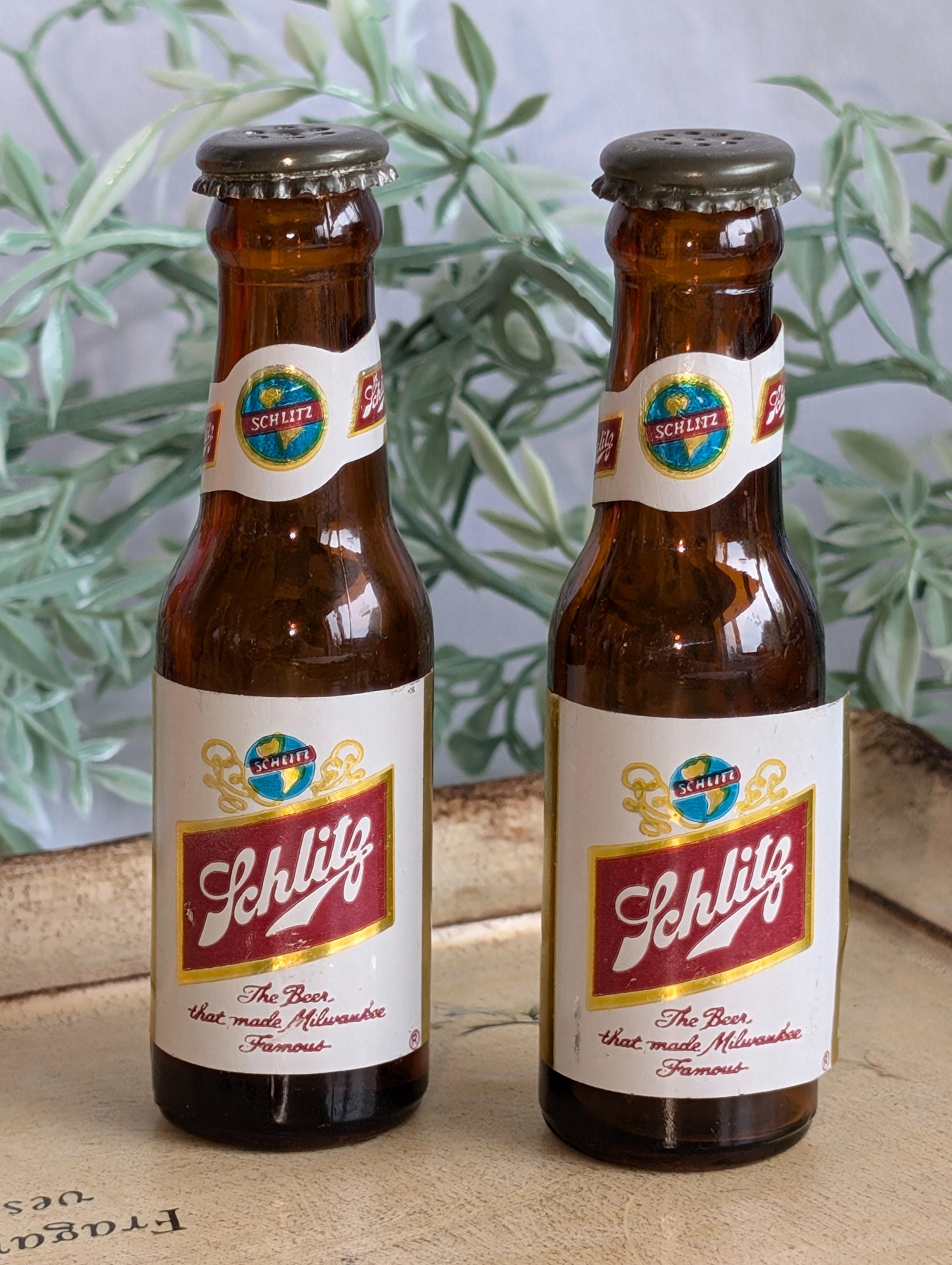 Schlitz Beer Bottle Salt & Pepper Shakers 4"