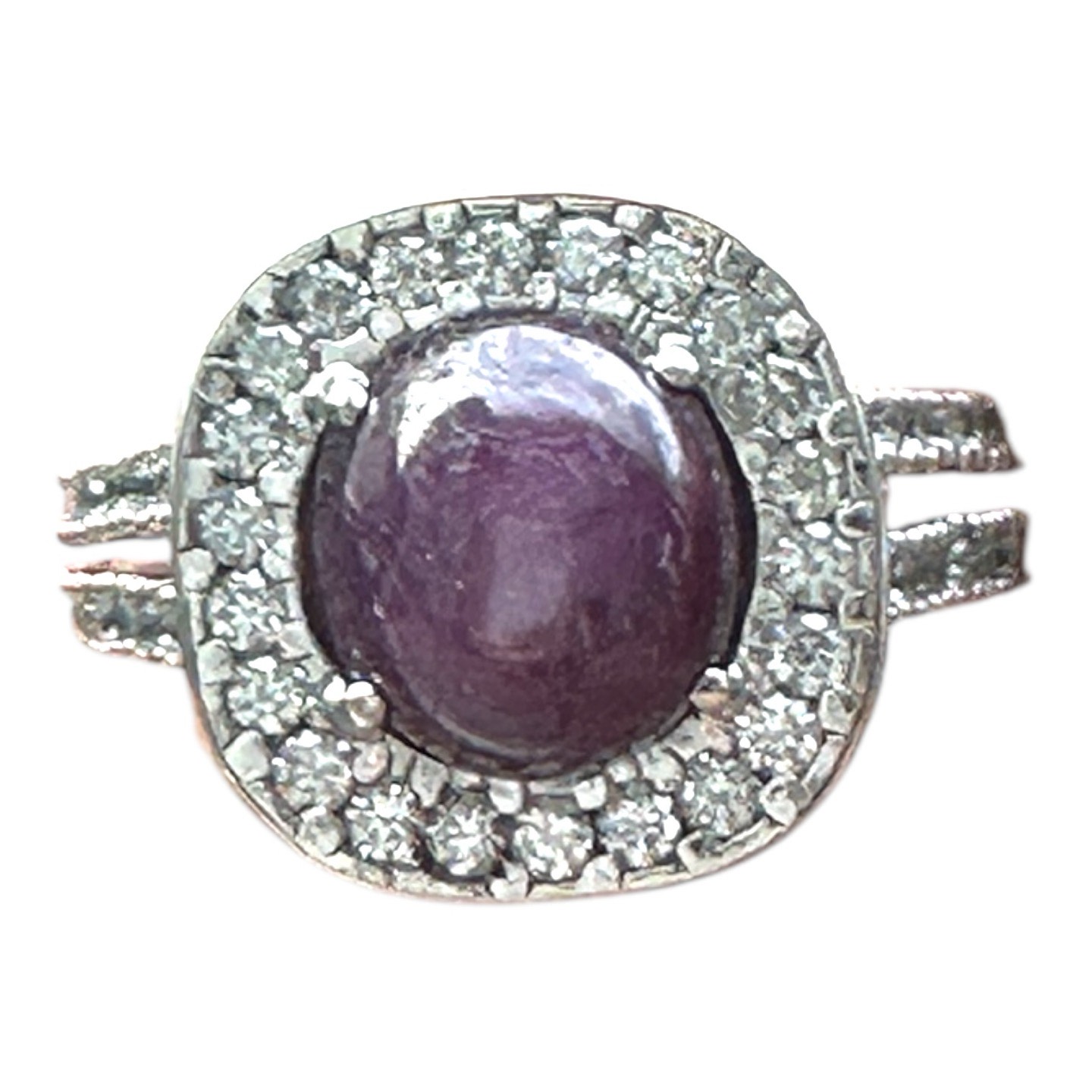 18 Karat Genuine, Ruby Star Sapphire, And Diamond Ring