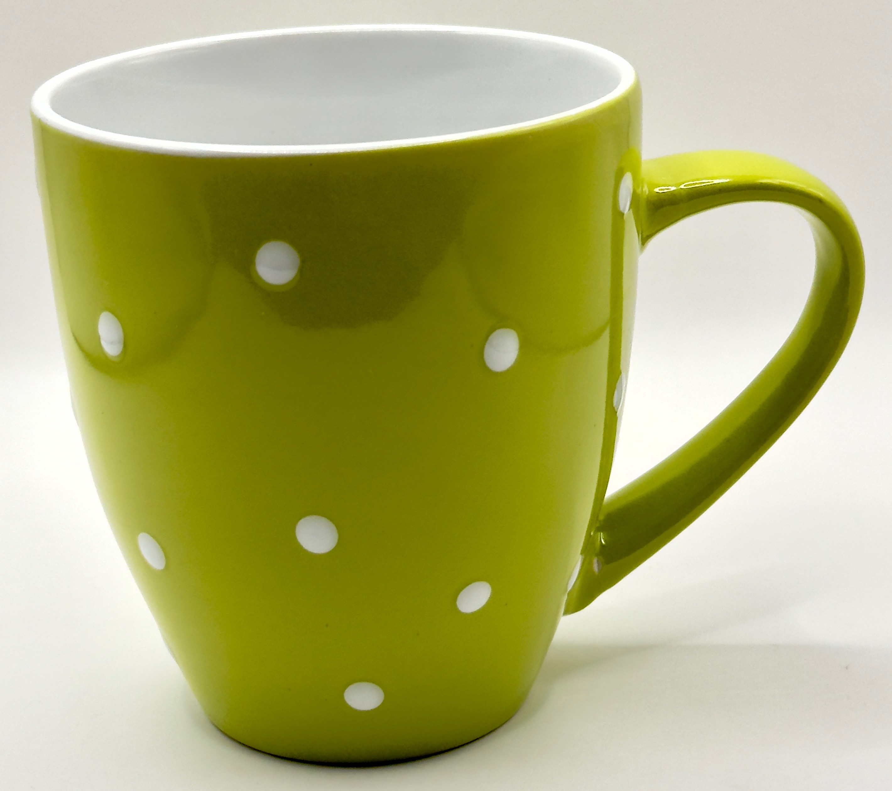 Vintage Light Lime Green with White Polka Dots Ceramic Mug, Retro ...