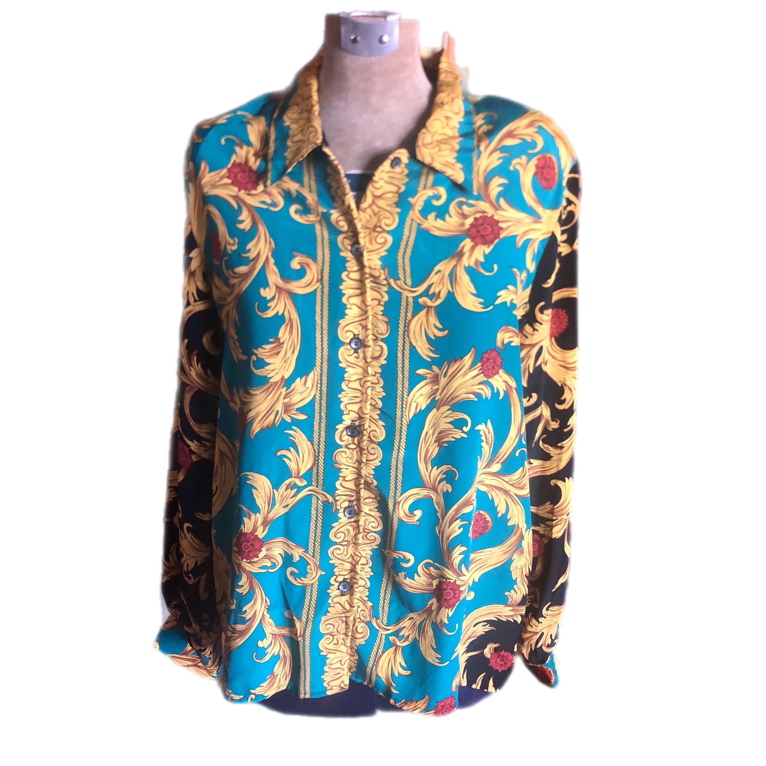 Royal Button Up 1980's Vintage Size 14 Shoulder Pads