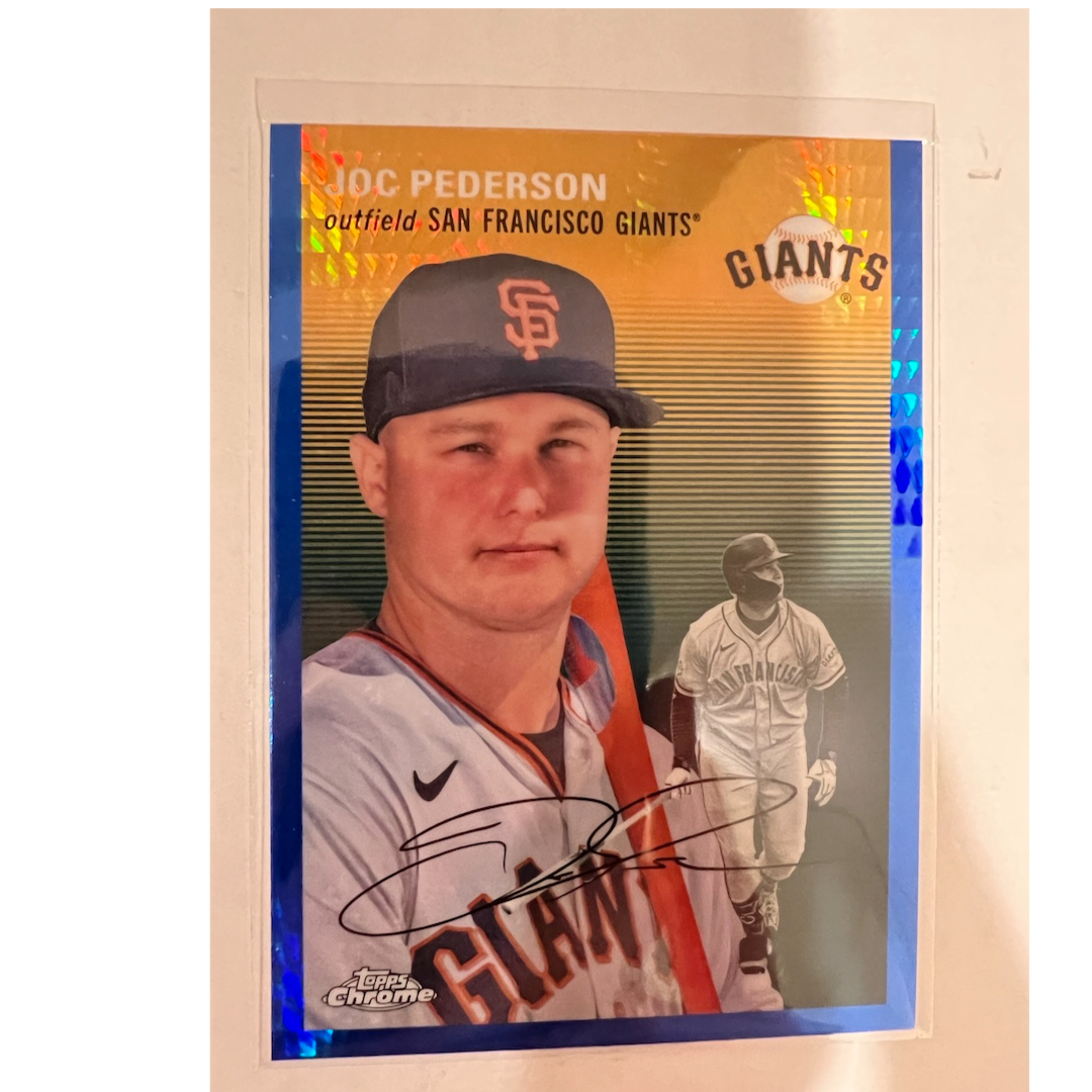 Joc Pederson Platinum Blue Prism Refractor San Francisco Giants