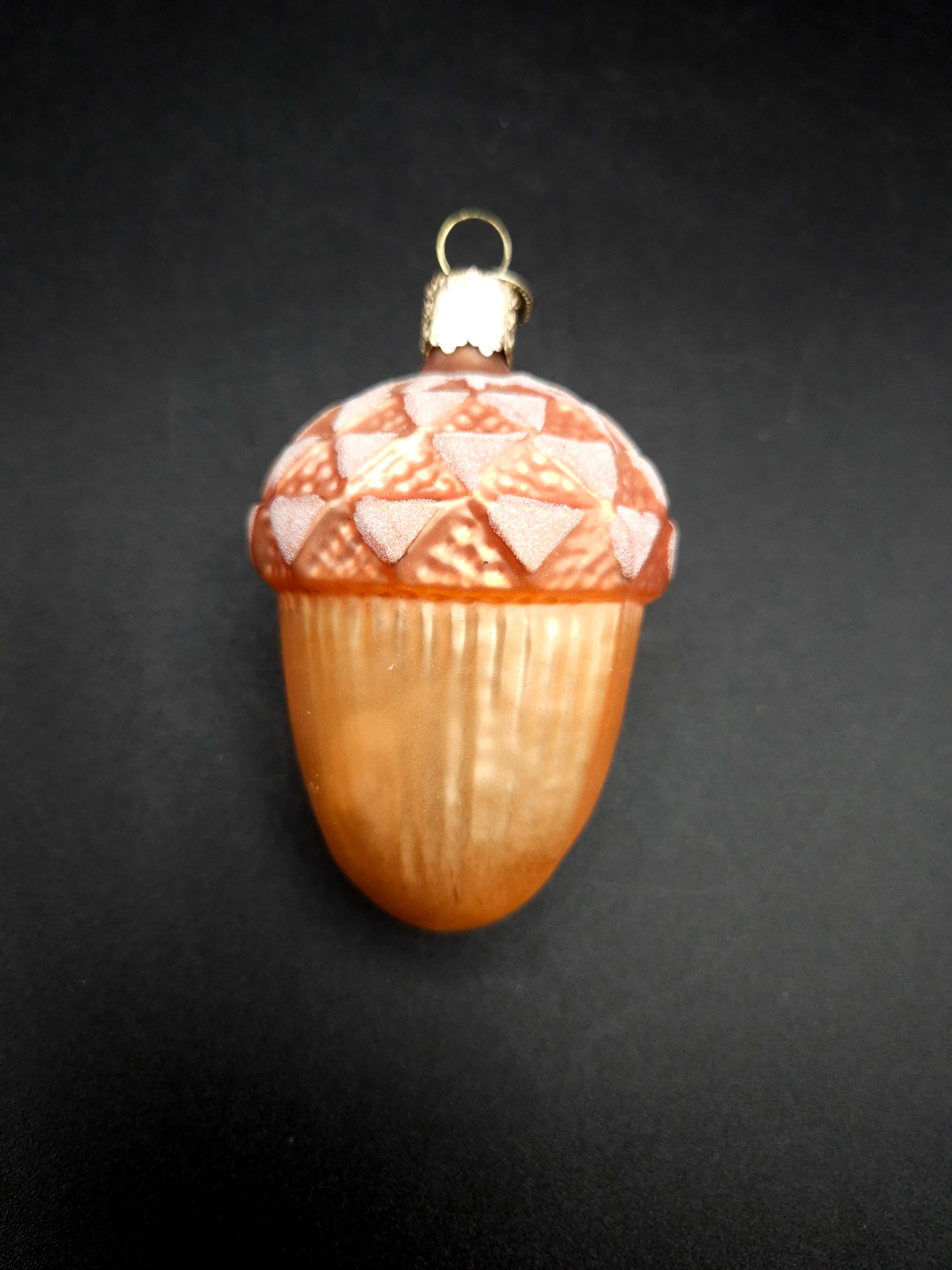 Old World Christmas Frosted Top Acorn Ornament 3.5"