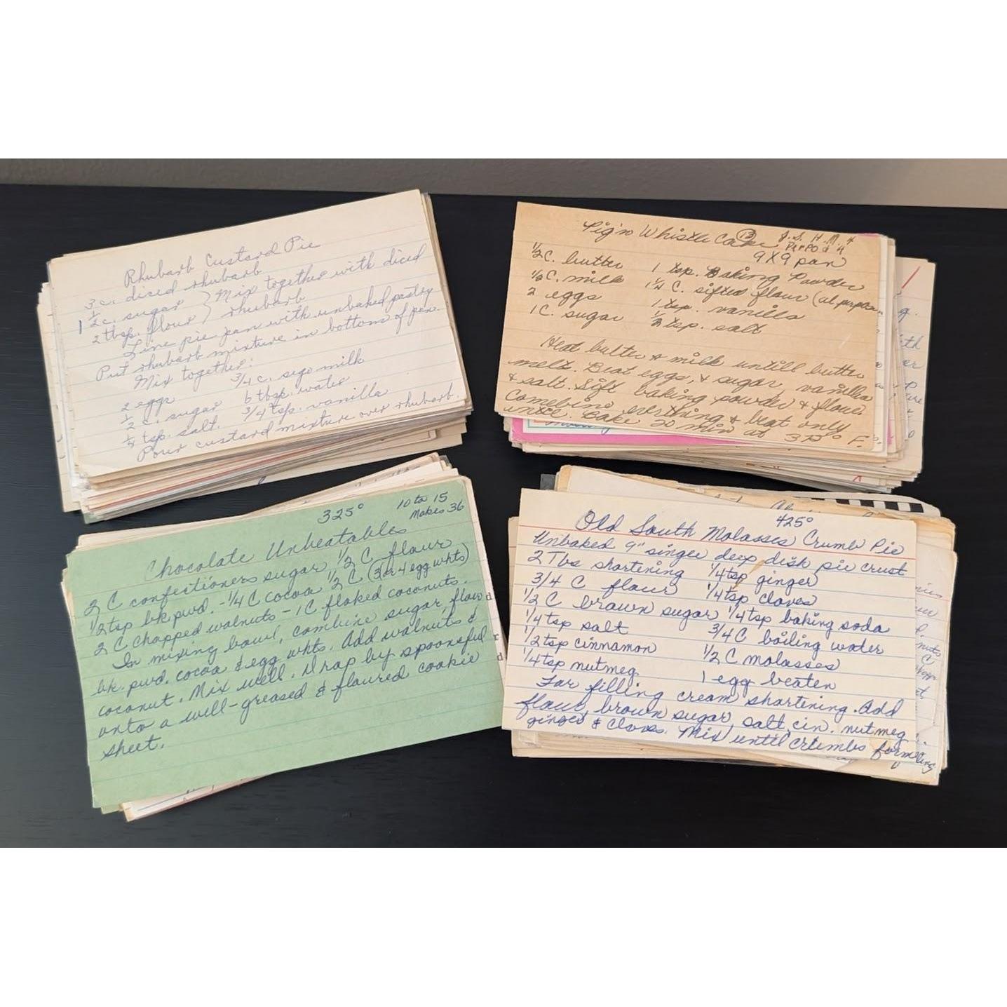 Vintage Handwritten Recipe Cards
