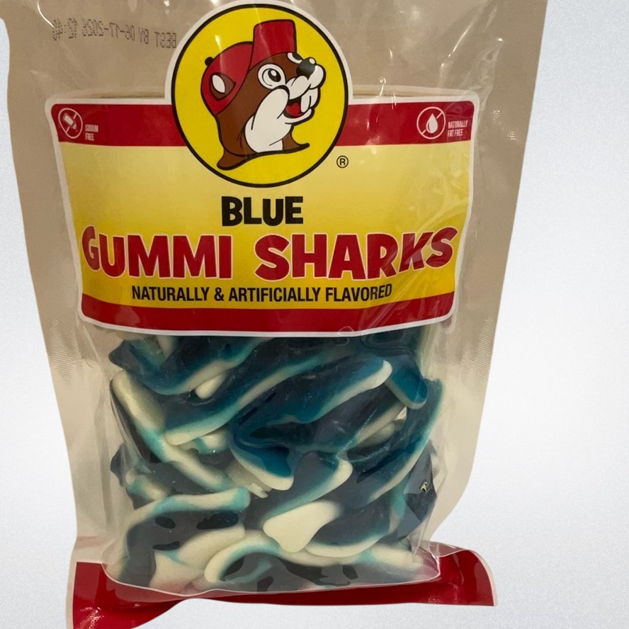 Buc-ee’s Blue Gummi Sharks 12OZ.