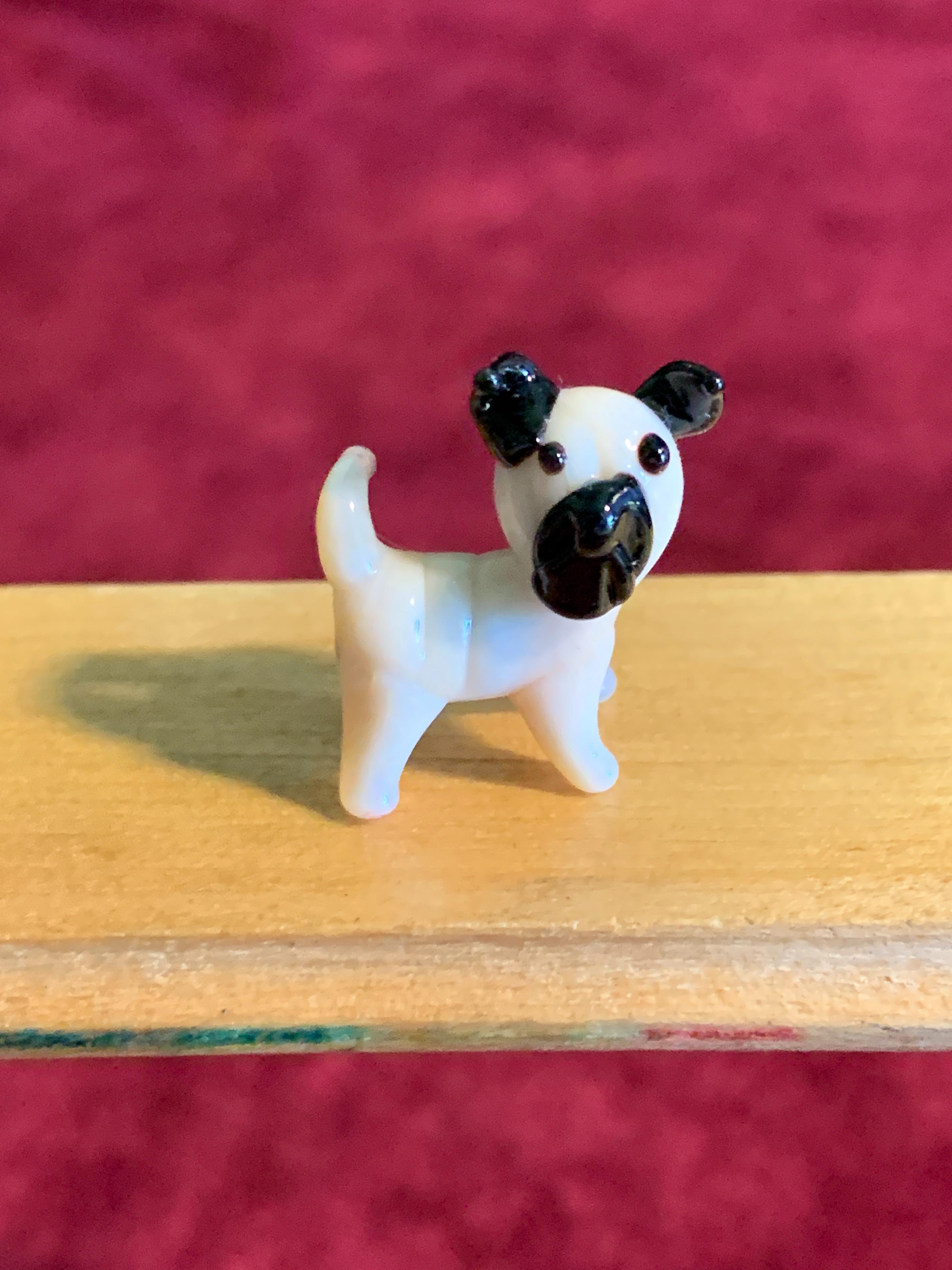 Tiny Glass Pug Dog