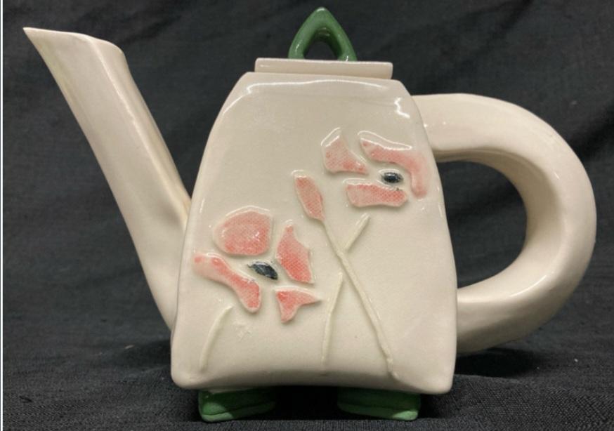 RARE Vintage Robertson Pottery Hand-Built Canadian Ceramic Teapot With ...