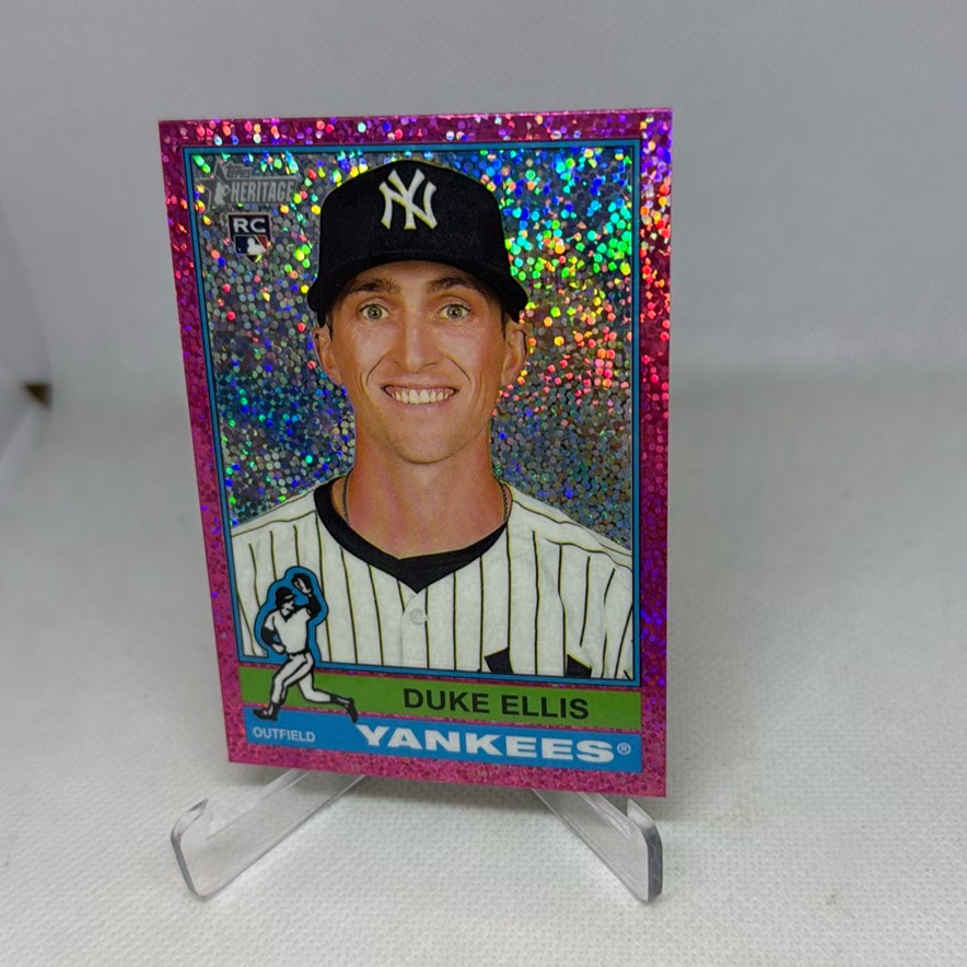 2025 Topps Heritage #266 Duke Ellis Pink Sparkle Chrome New York ...
