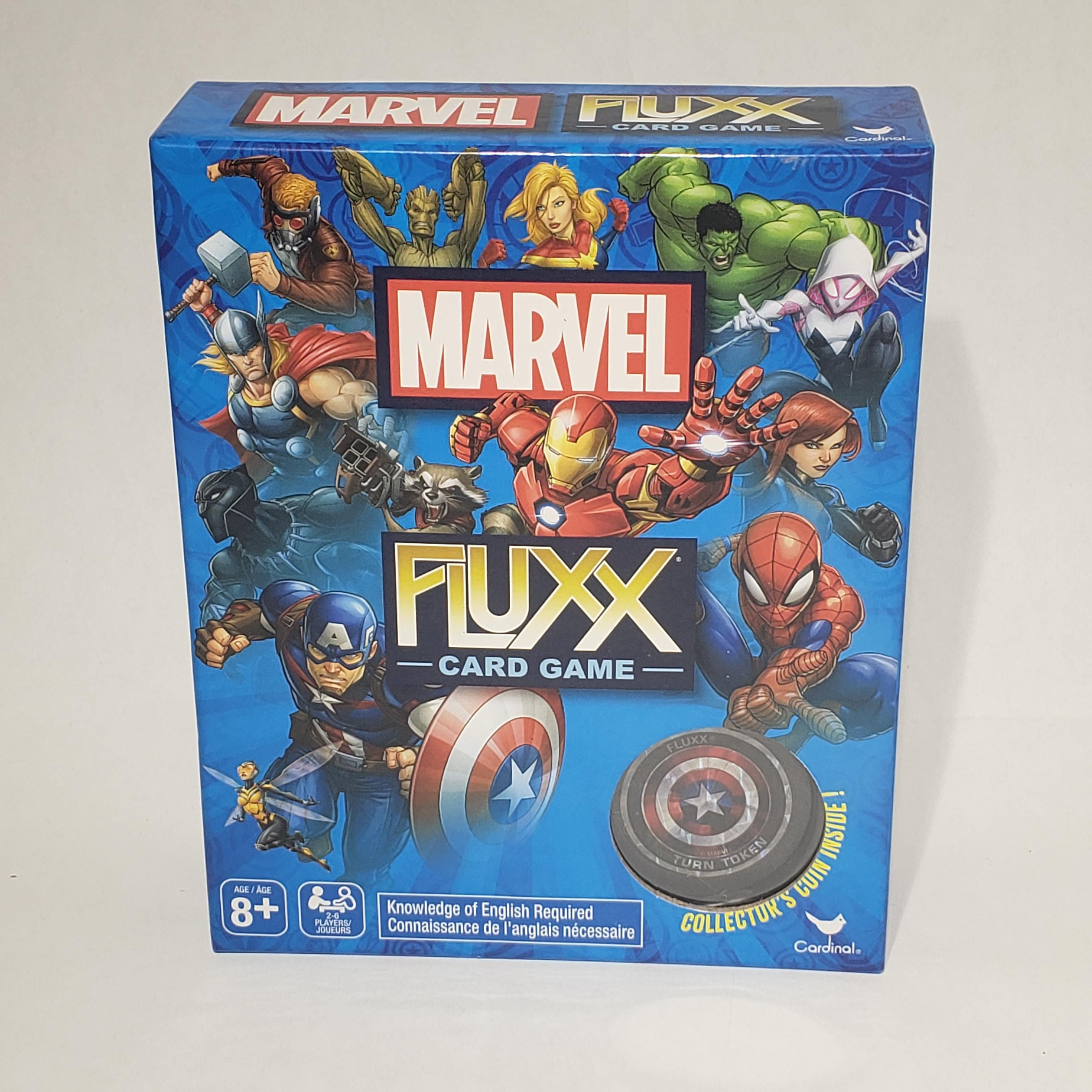 Marvel Fluxx Card Game 100 Cards Captain America Collector Coin NIB Sealed