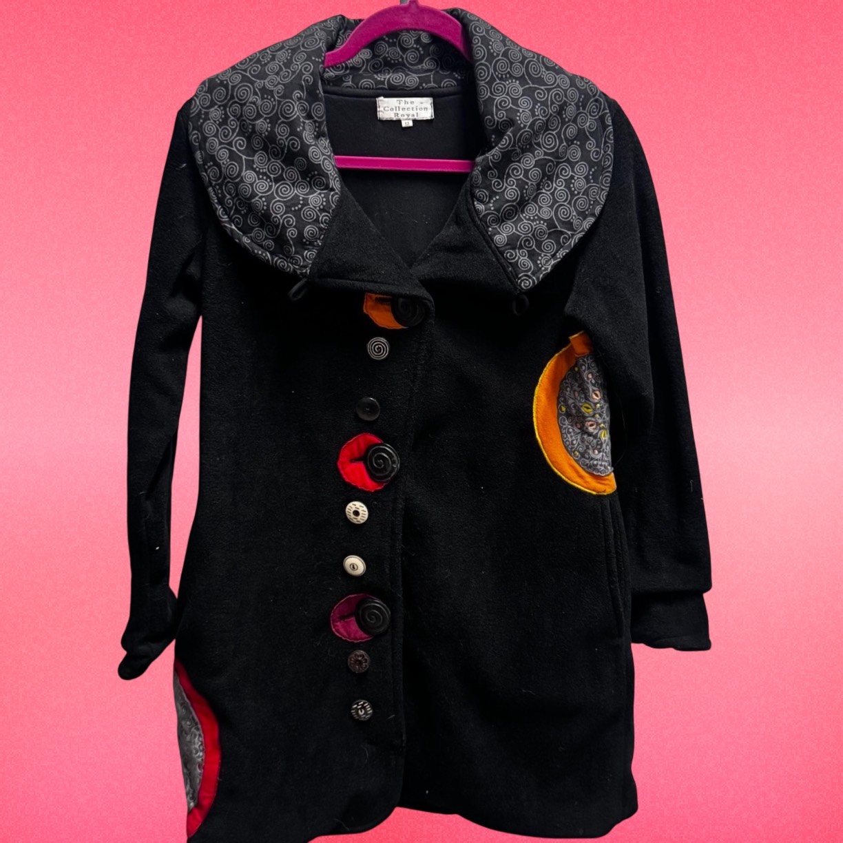 The Collection Royal Fleece Coat Patchwork