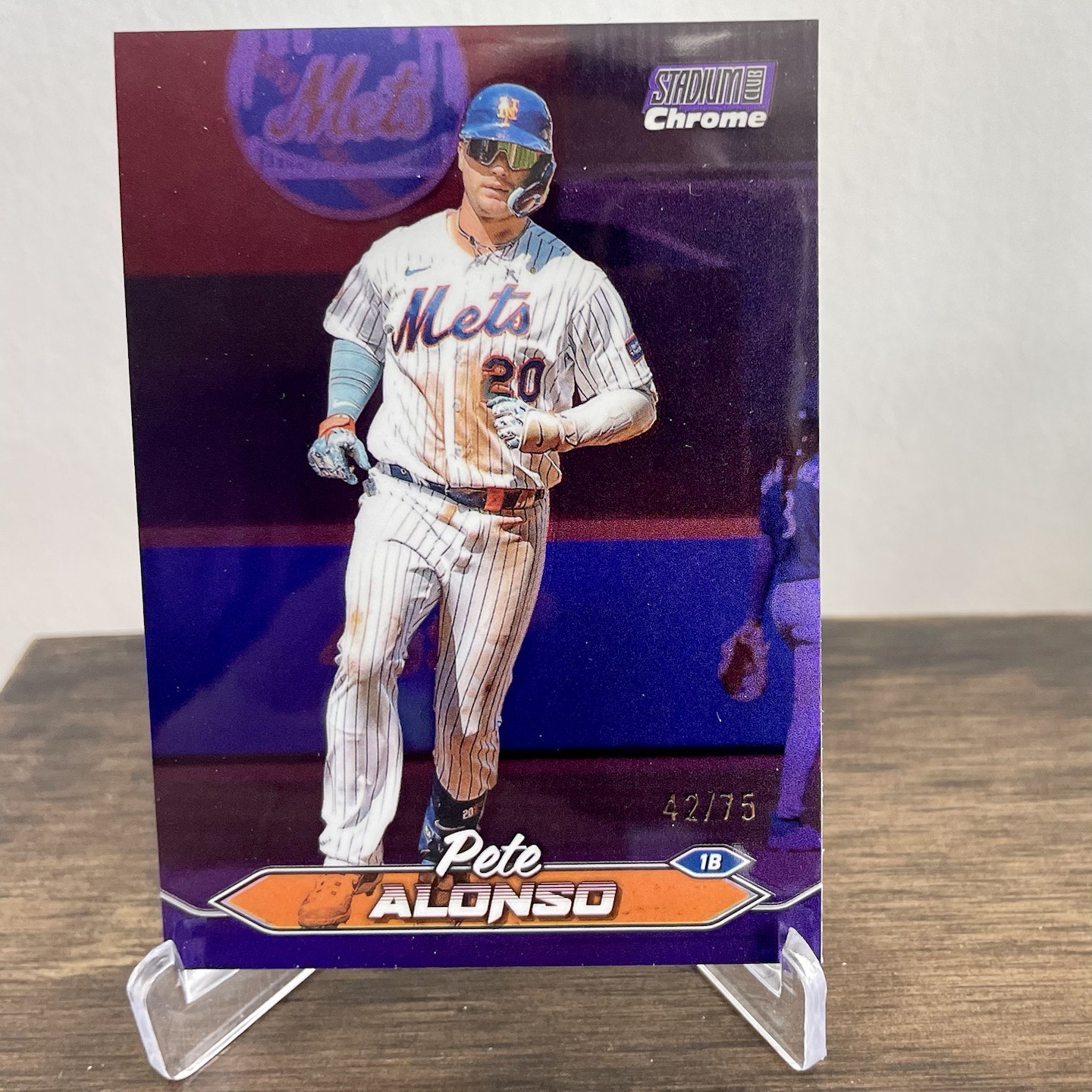 Pete Alonso (New York Mets) 2024 Stadium Club Purple Parallel /75 #176