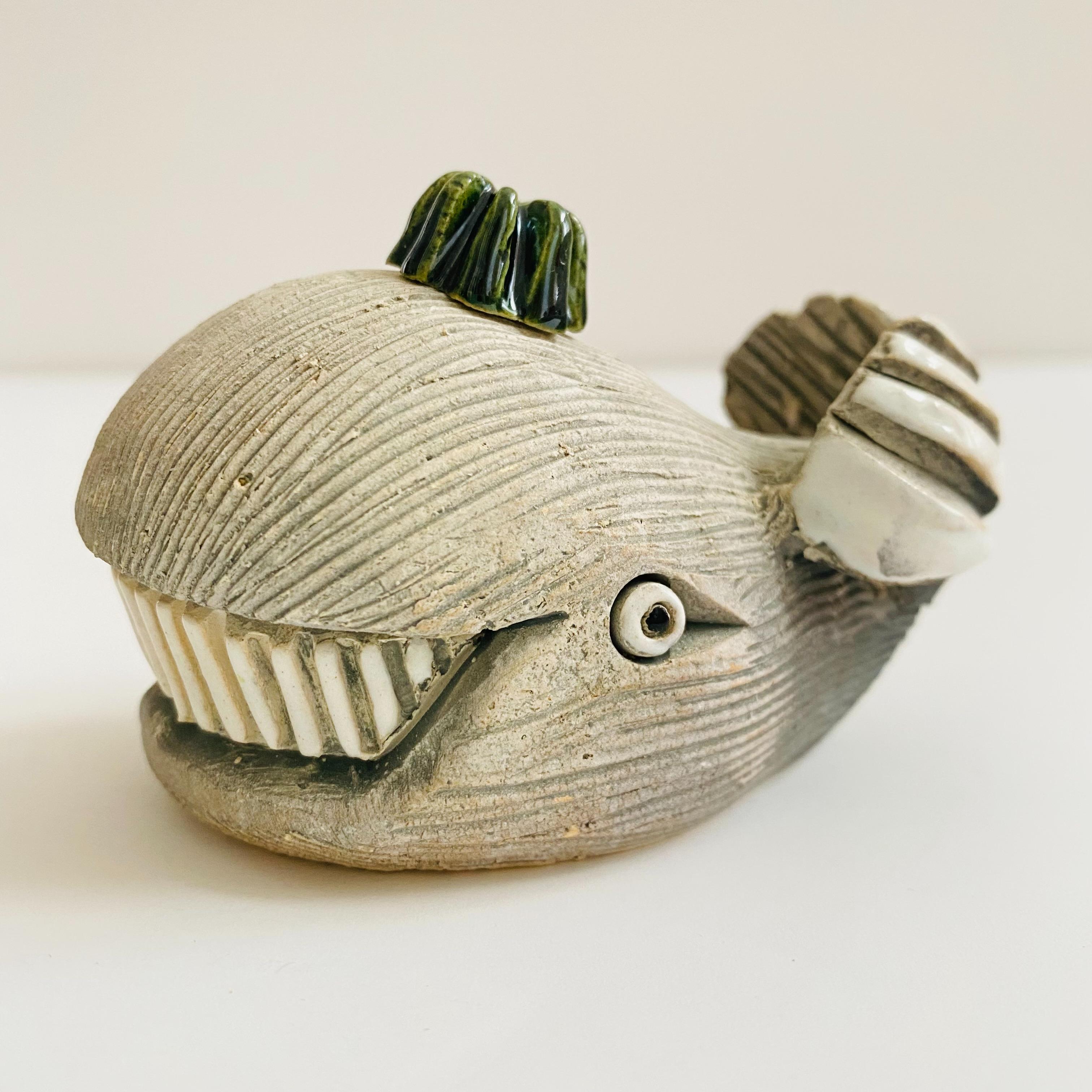 Artesania Rinconada Art Pottery Whale Figurine Signed. 2.25" tall and ...