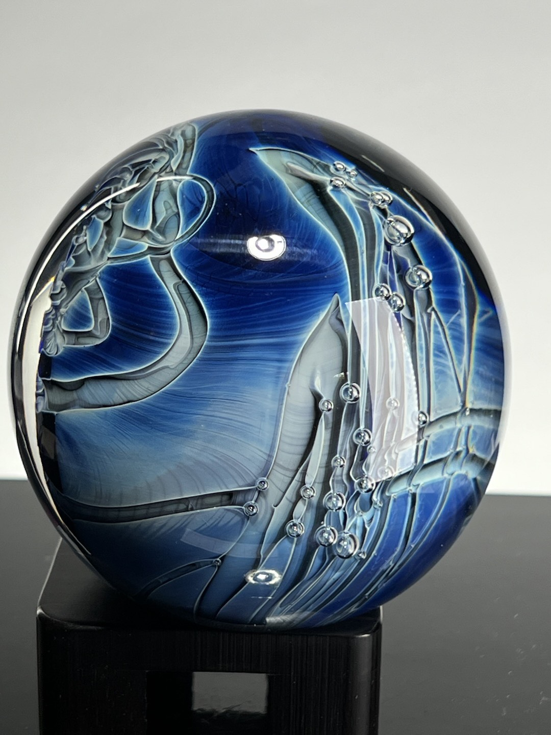 #22 - Blue Randy Strong art glass Paperweight
