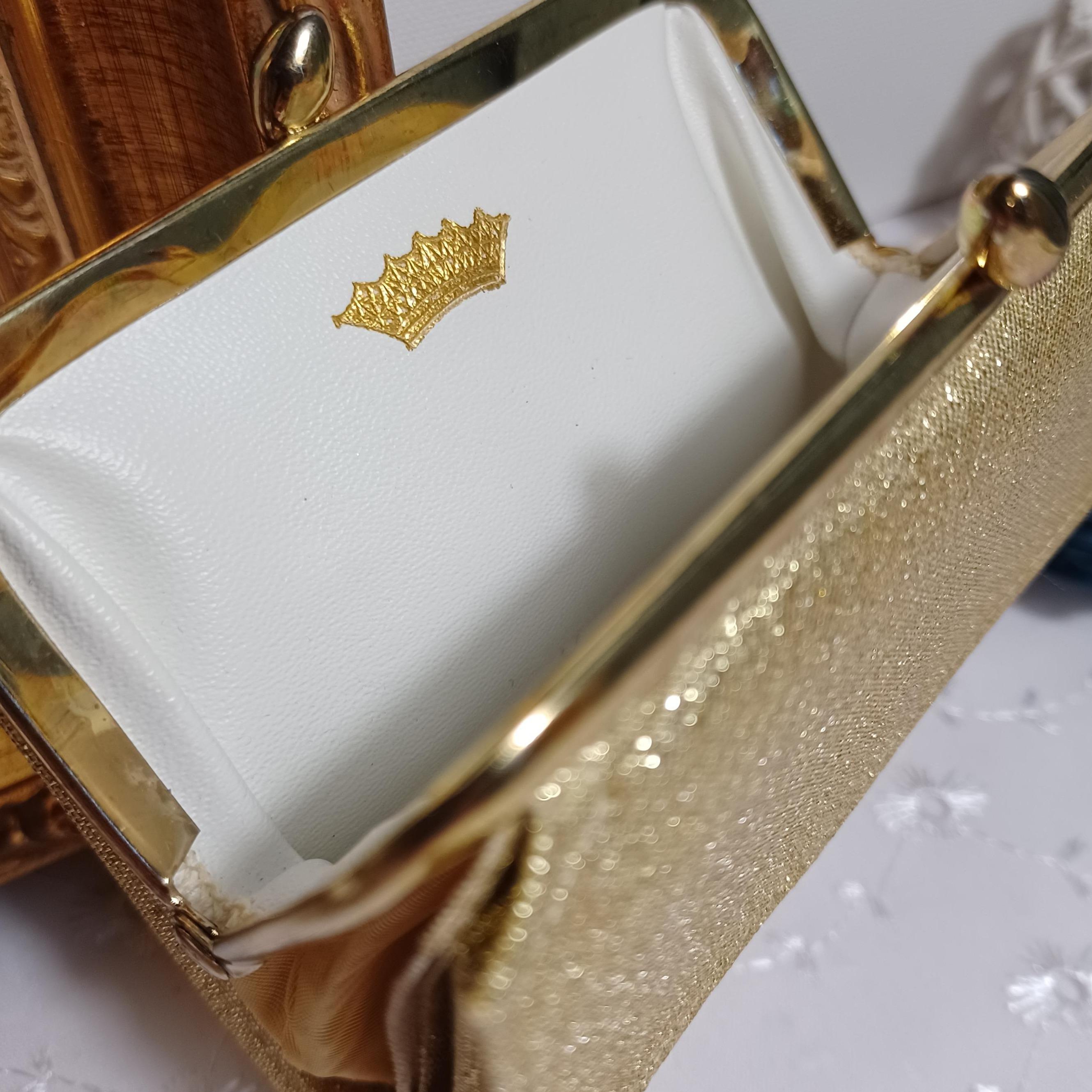 Vintage Gold Lame' Coin Purse with Crown Emblem