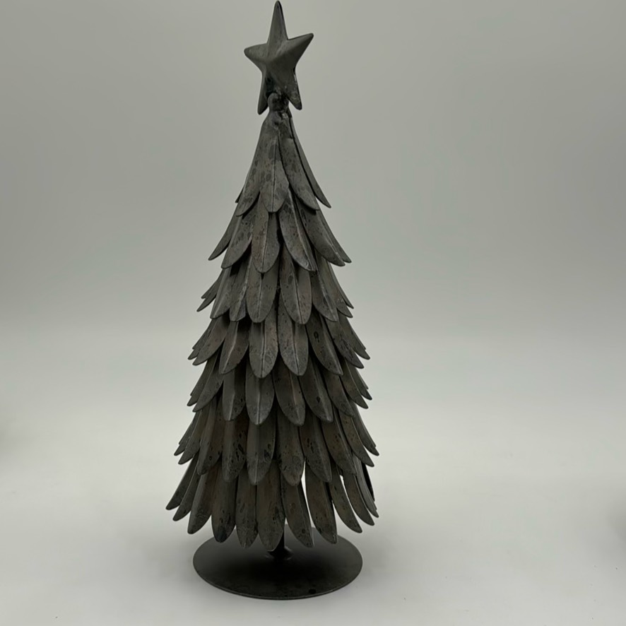 #01 Pottery Barn Galvanized Tree With Star 11 Inches Tall