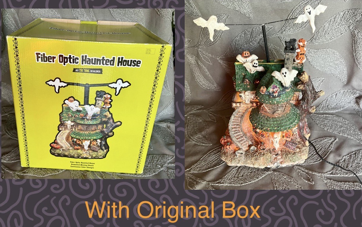 Fiber Optic Lighted Haunted House Rotating Ghosts 2004 Halloween Target ...