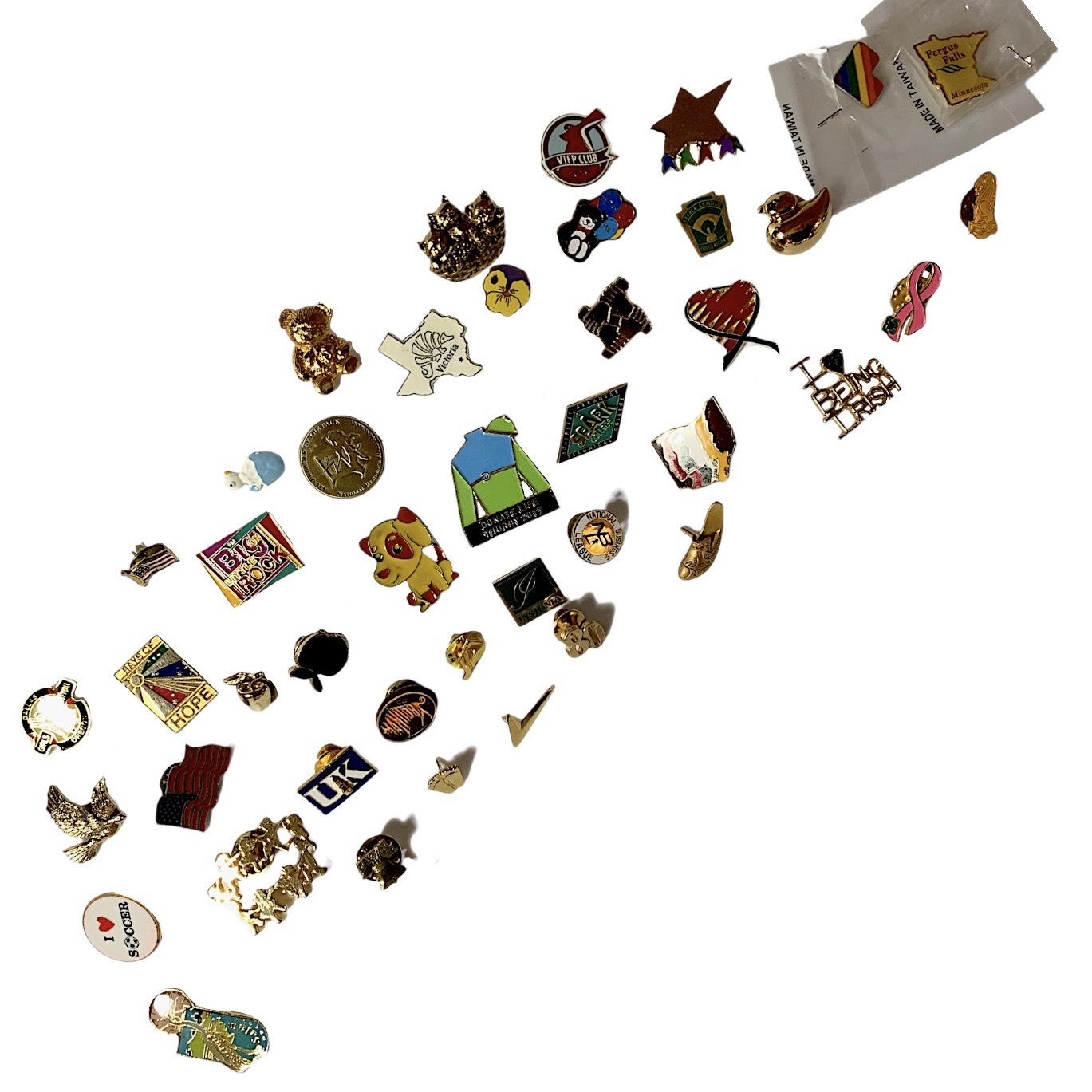 Vintage Pins Jewelry Large Lot 43 Lapel Tie Tacks Resell Wear Craft